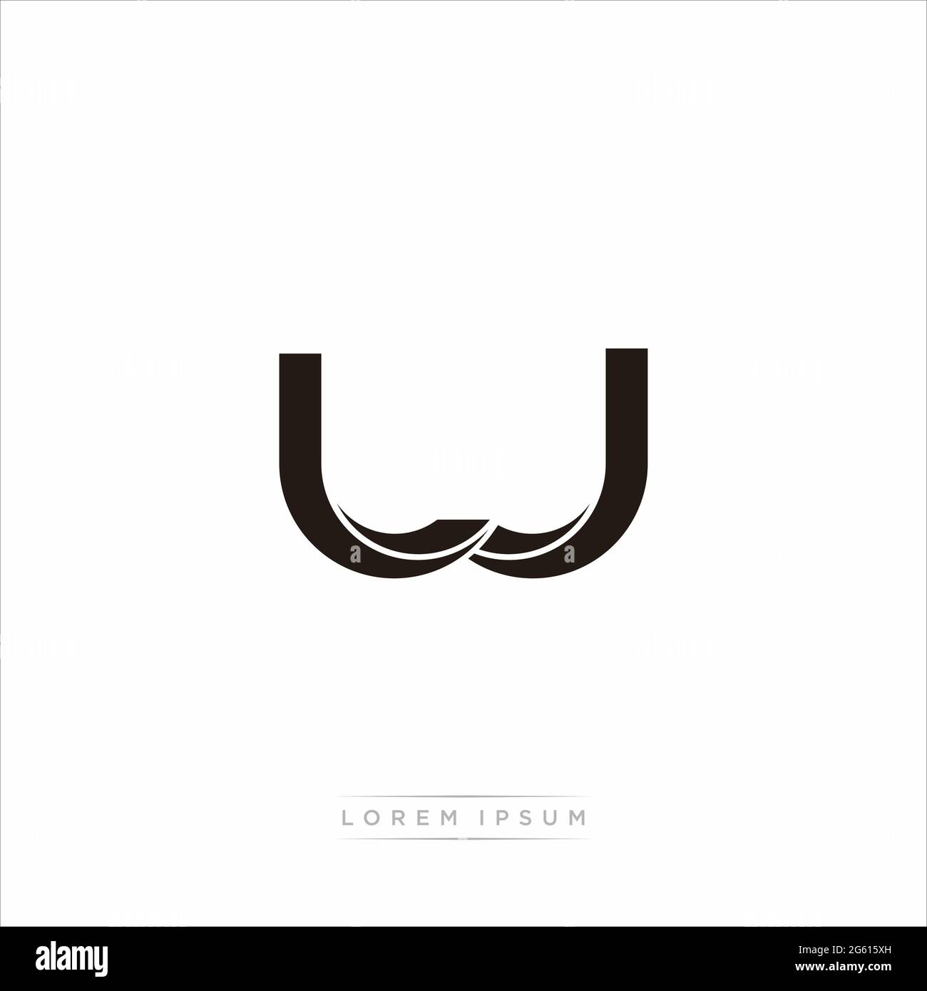 Initial Letter Split Lowercase Modern Monogram linked outline rounded ...