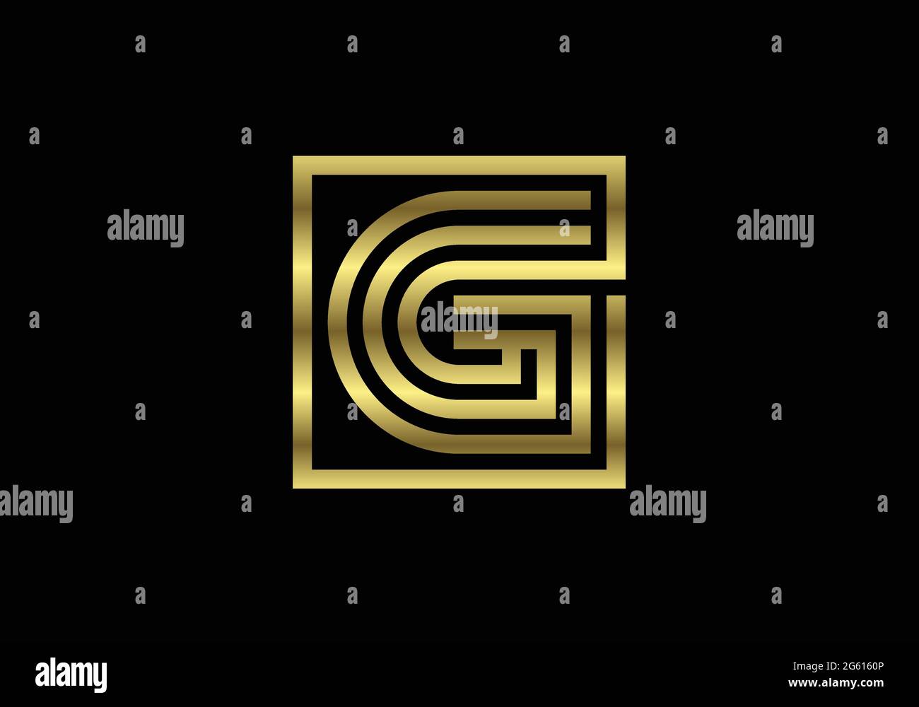 Golden Capital Lines Letter G. Creative Line Letters Design, Graphic ...