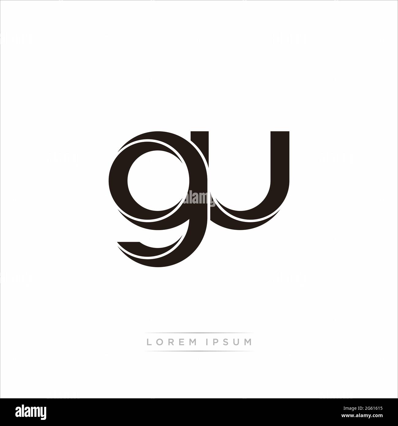 Initial Letter Split Lowercase Modern Monogram linked outline rounded logo isolated on white ...