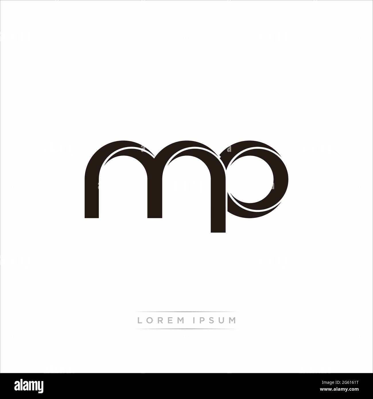 Initial Letter Split Lowercase Modern Monogram linked outline rounded logo isolated on white ...