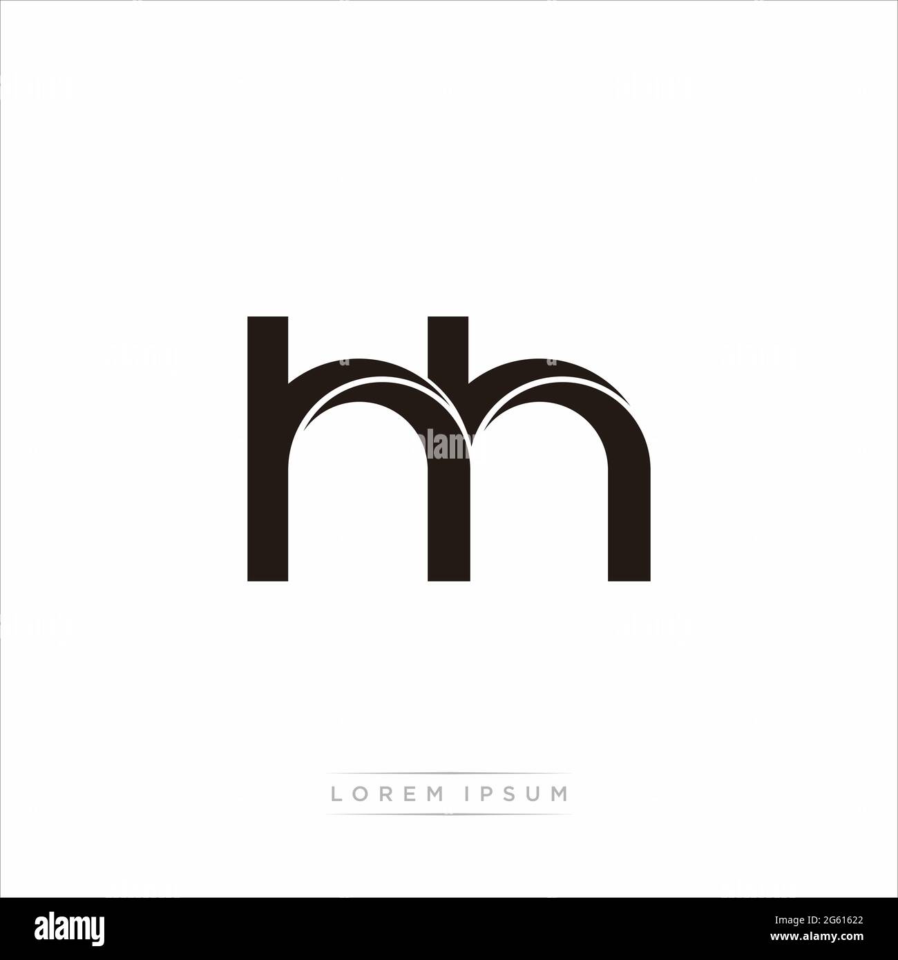 Initial Letter Split Lowercase Modern Monogram linked outline rounded logo isolated on white ...