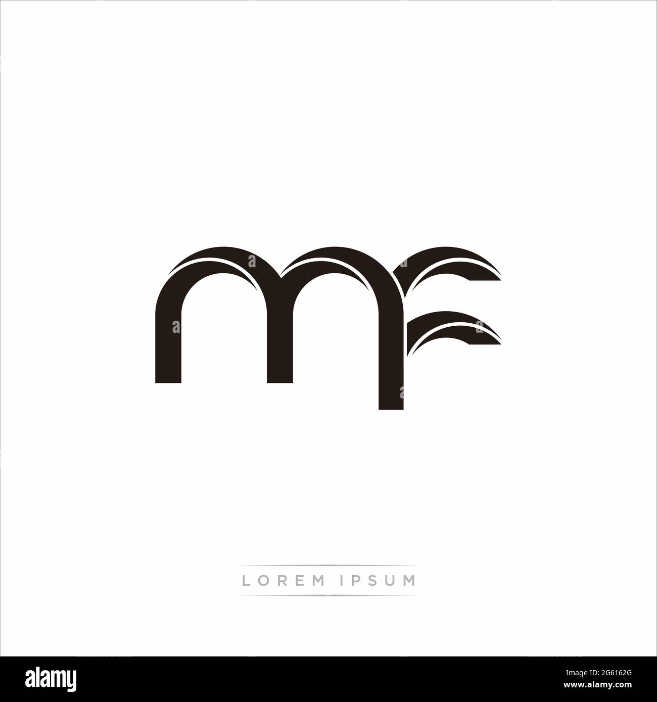 Initial Letter Split Lowercase Modern Monogram linked outline rounded logo isolated on white ...