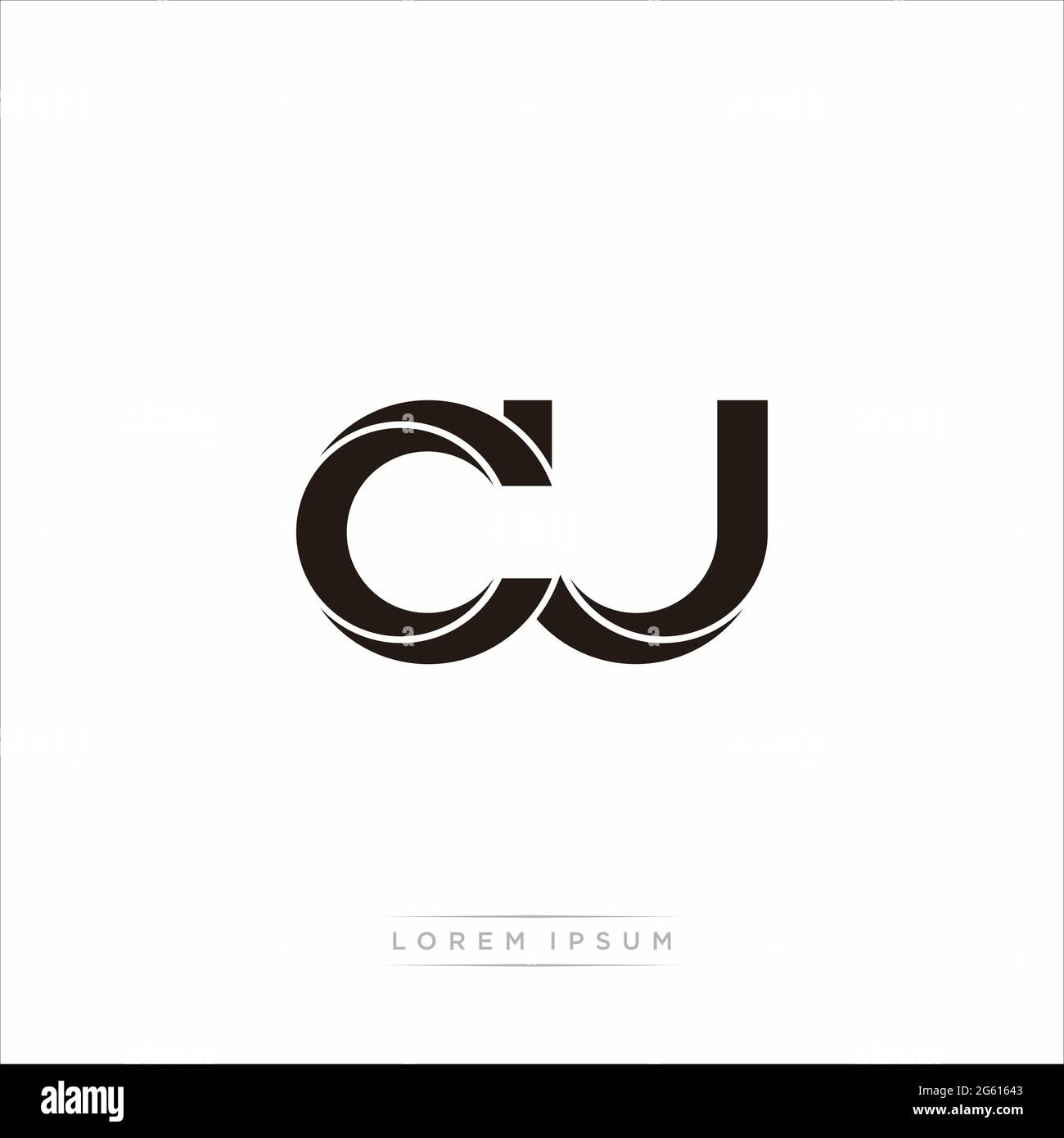 Initial Letter Split Lowercase Modern Monogram linked outline rounded logo isolated on white ...