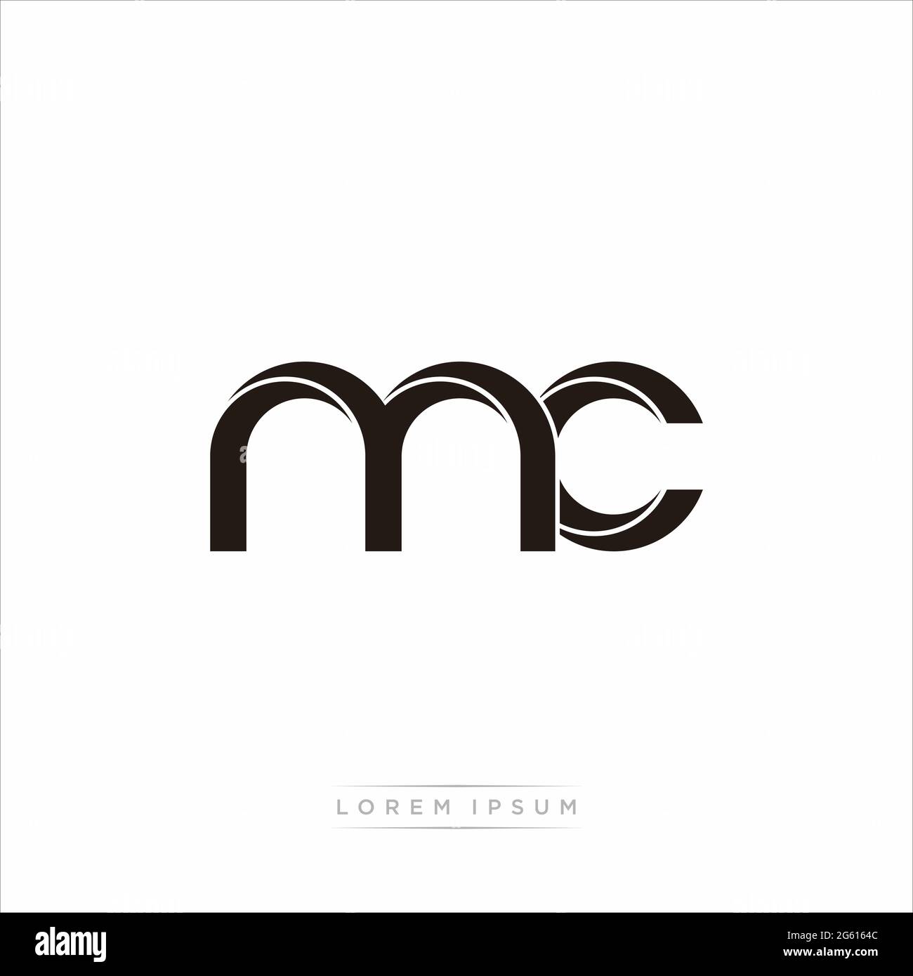Initial Letter Split Lowercase Modern Monogram linked outline rounded logo isolated on white ...