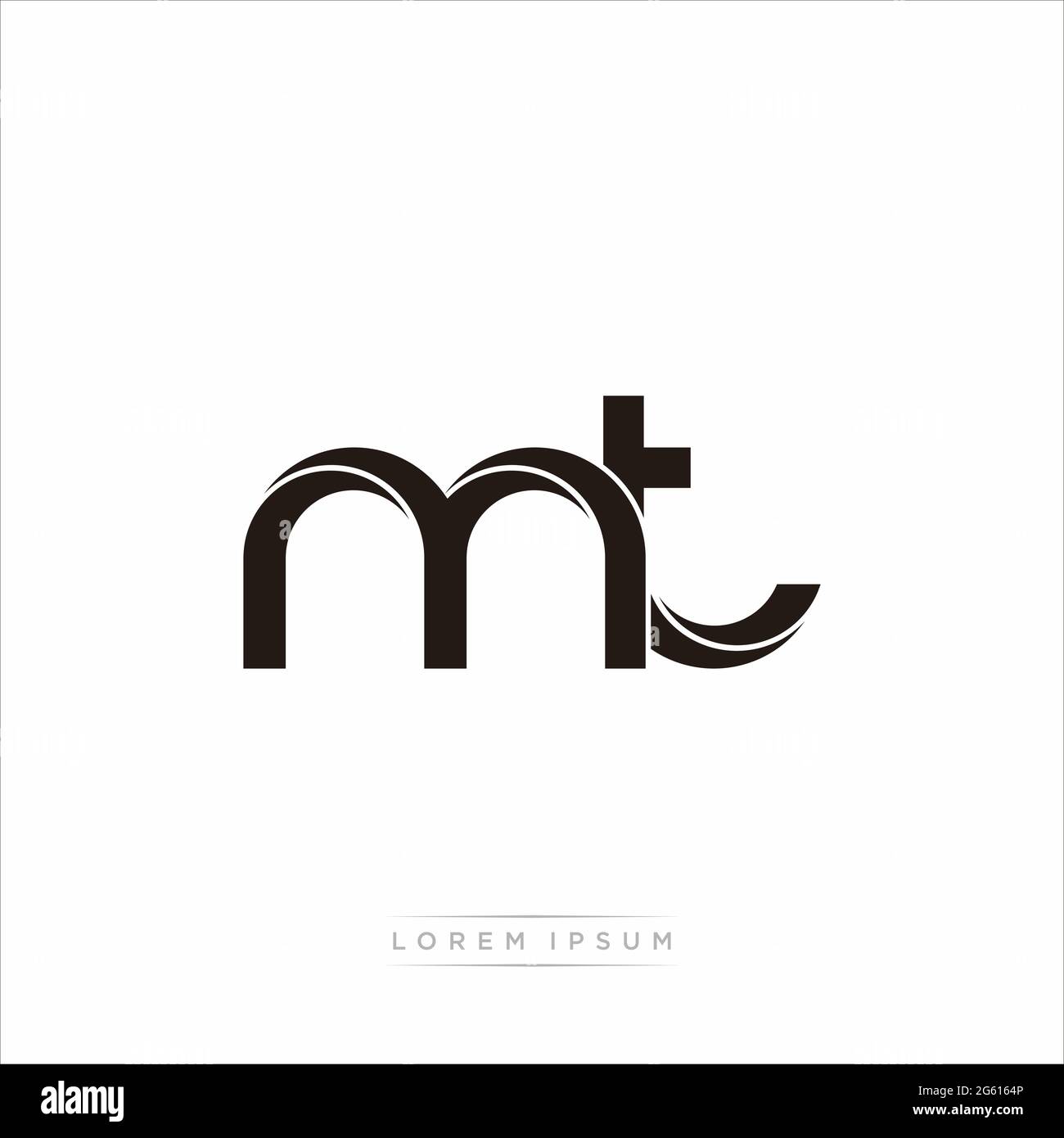 Initial Letter Split Lowercase Modern Monogram linked outline rounded logo isolated on white ...