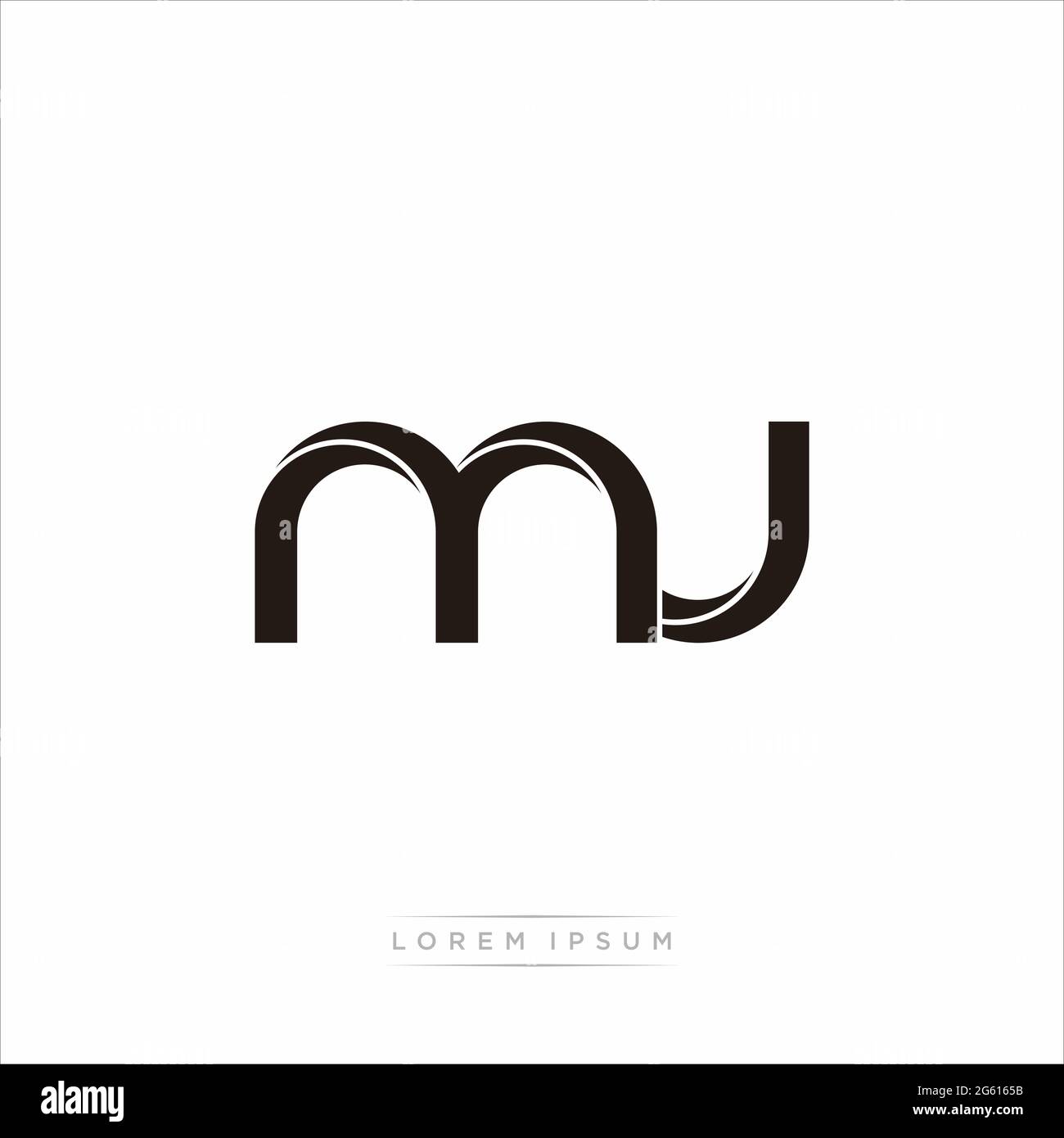 Initial Letter Split Lowercase Modern Monogram linked outline rounded logo isolated on white ...
