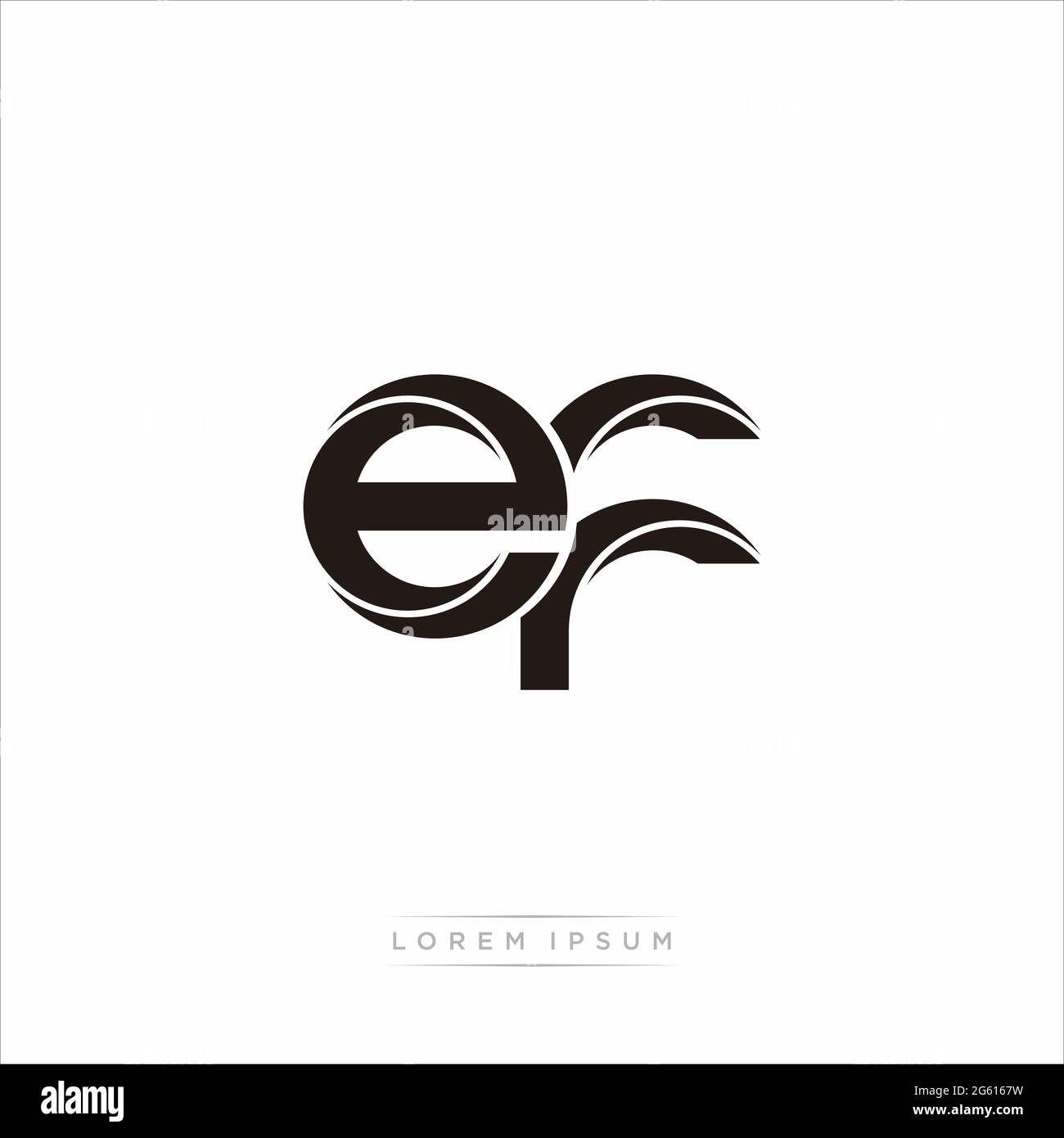Initial Letter Split Lowercase Modern Monogram linked outline rounded logo isolated on white ...