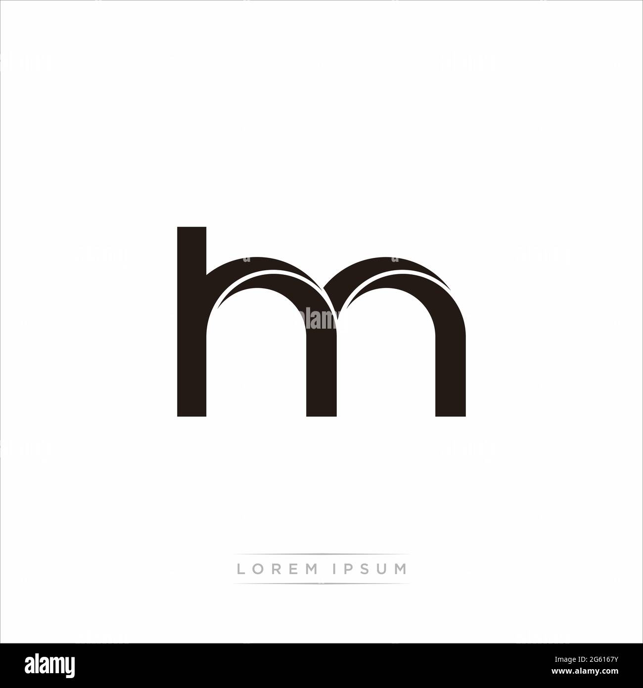 Initial Letter Split Lowercase Modern Monogram linked outline rounded logo isolated on white ...