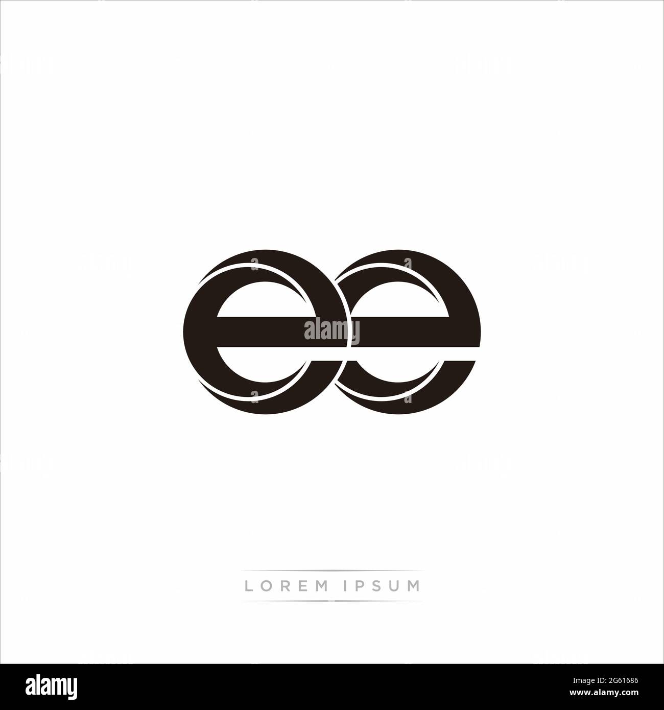 Initial Letter Split Lowercase Modern Monogram linked outline rounded logo isolated on white ...