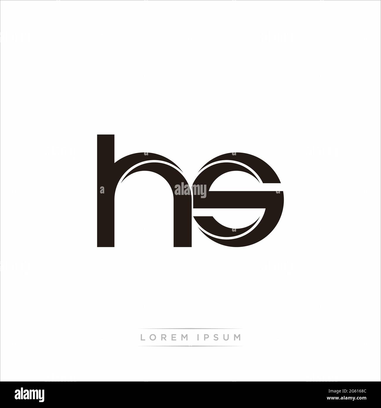 Initial Letter Split Lowercase Modern Monogram linked outline rounded logo isolated on white ...