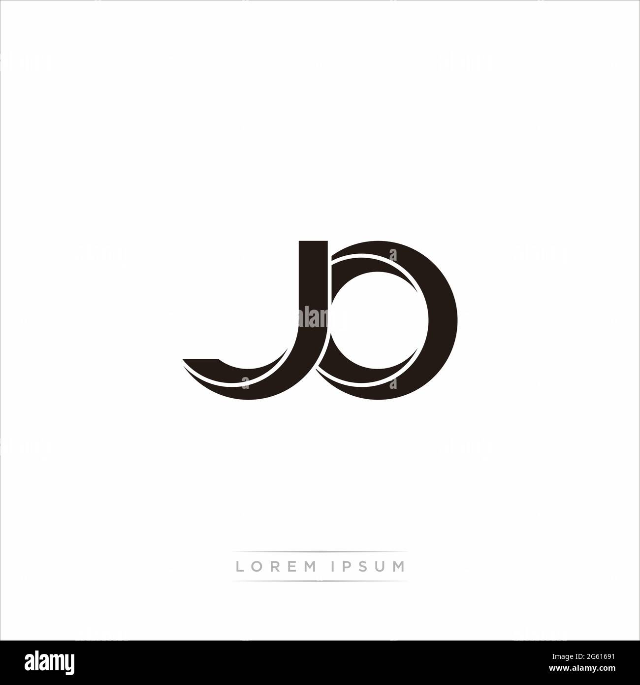 Initial Letter Split Lowercase Modern Monogram linked outline rounded logo isolated on white ...