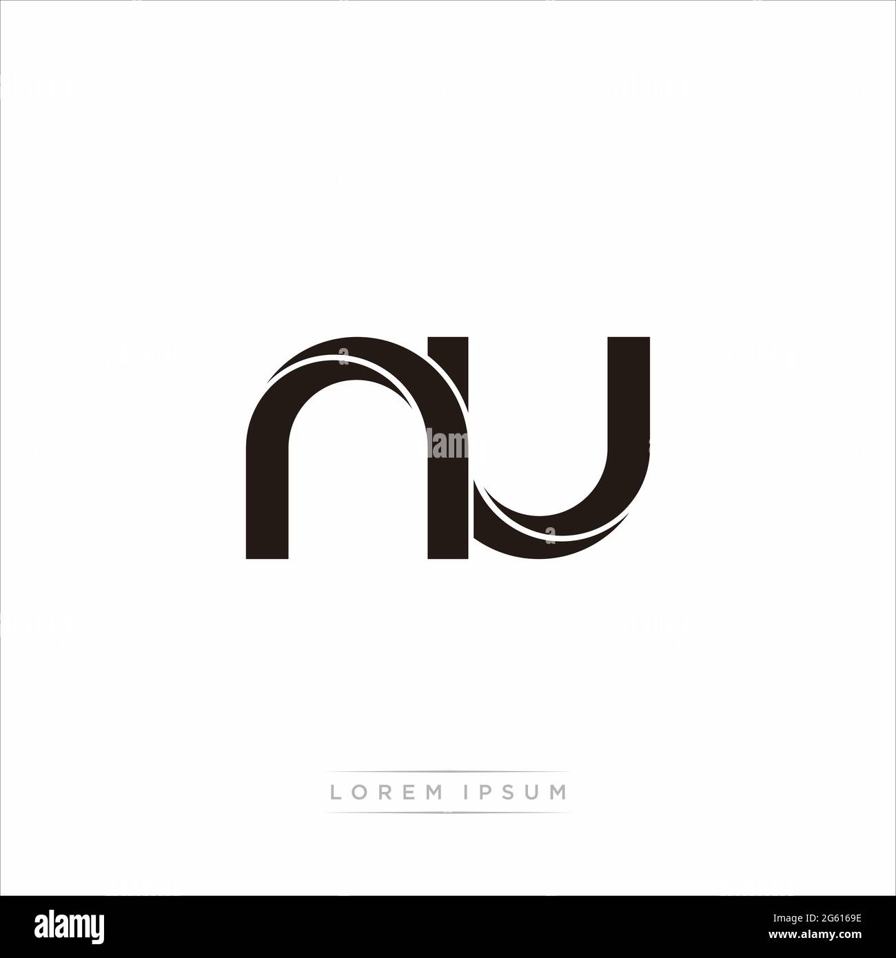 Initial Letter Split Lowercase Modern Monogram linked outline rounded logo isolated on white ...