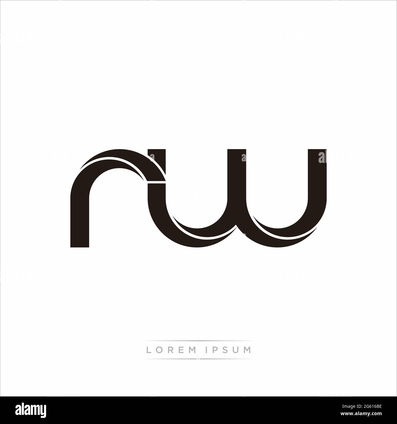 Initial Letter Split Lowercase Modern Monogram linked outline rounded logo isolated on white ...