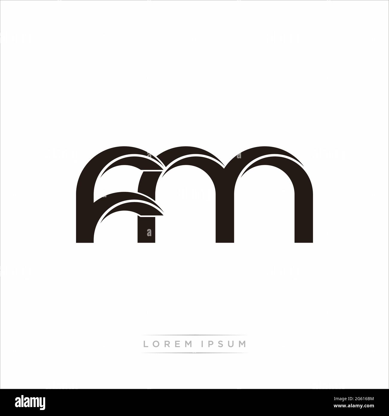 Initial Letter Split Lowercase Modern Monogram linked outline rounded logo isolated on white ...