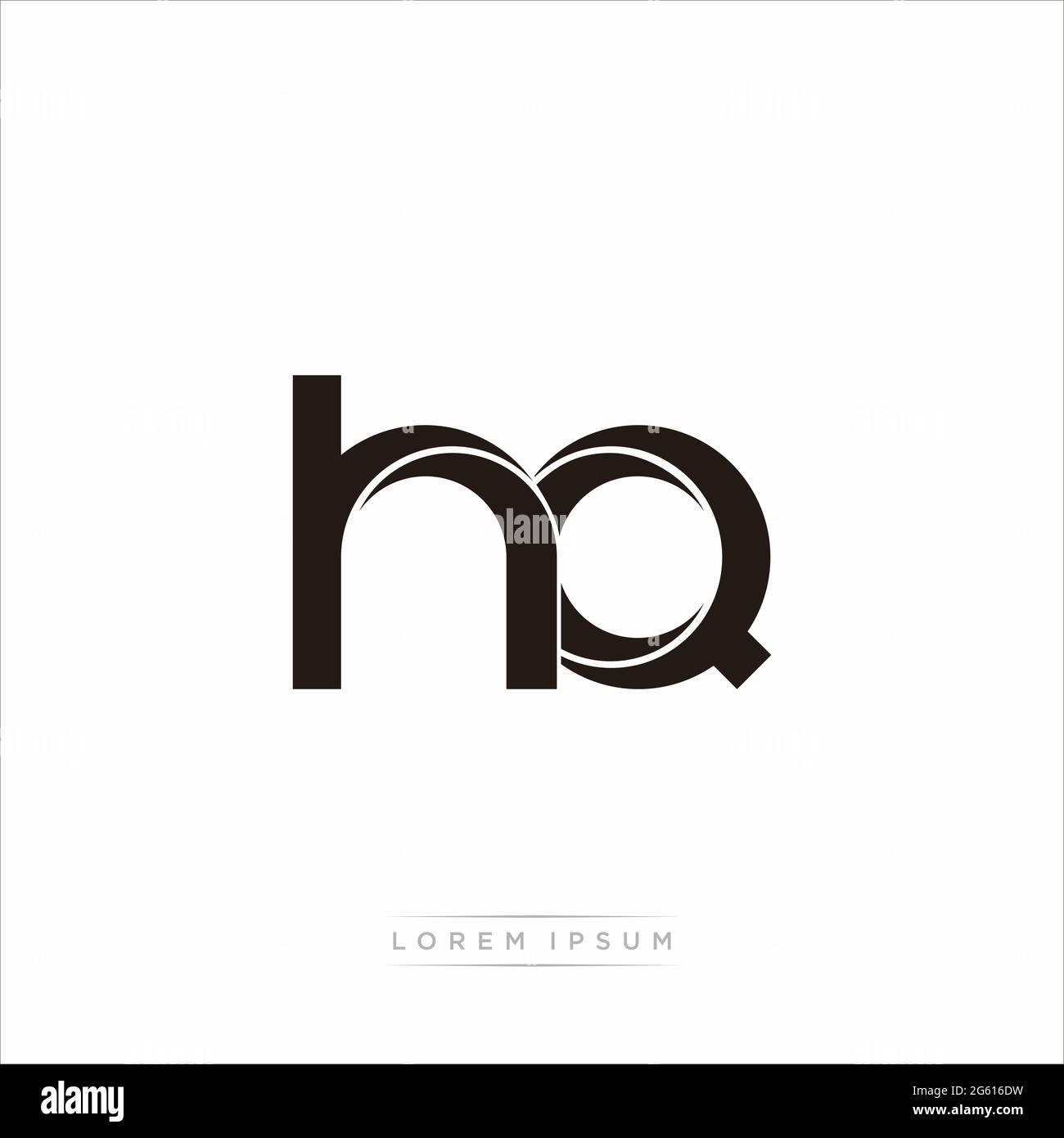 Initial Letter Split Lowercase Modern Monogram linked outline rounded logo isolated on white ...