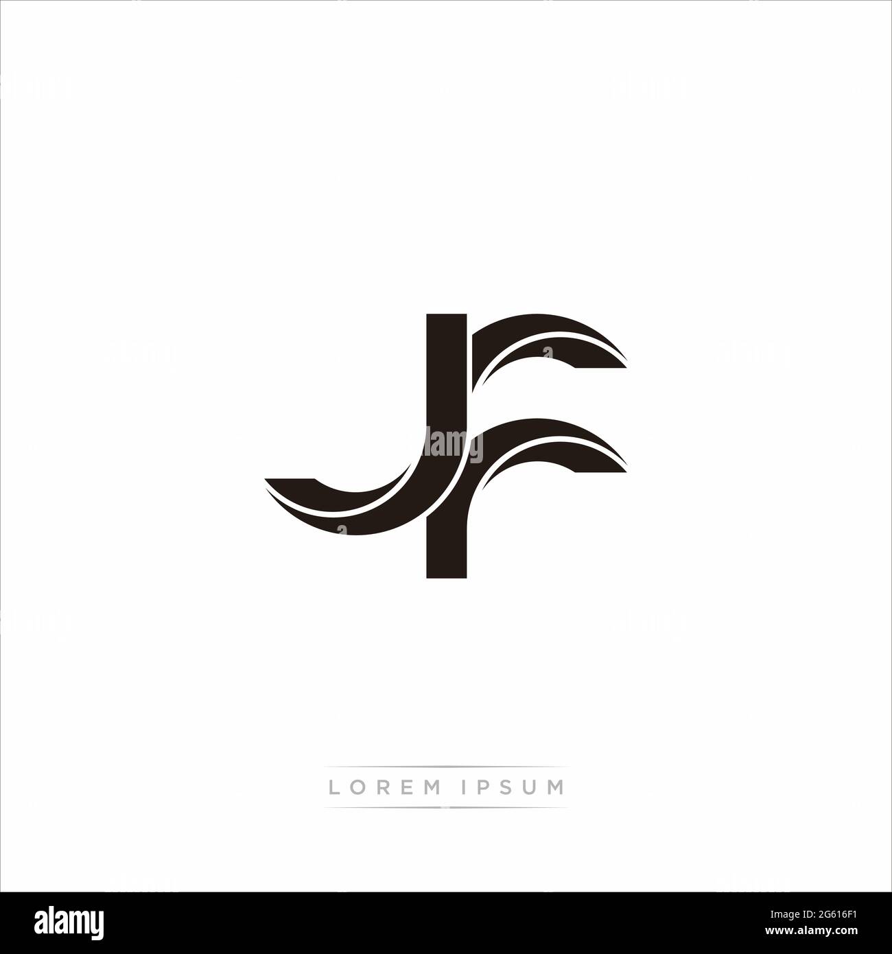 Initial Letter Split Lowercase Modern Monogram linked outline rounded logo isolated on white ...