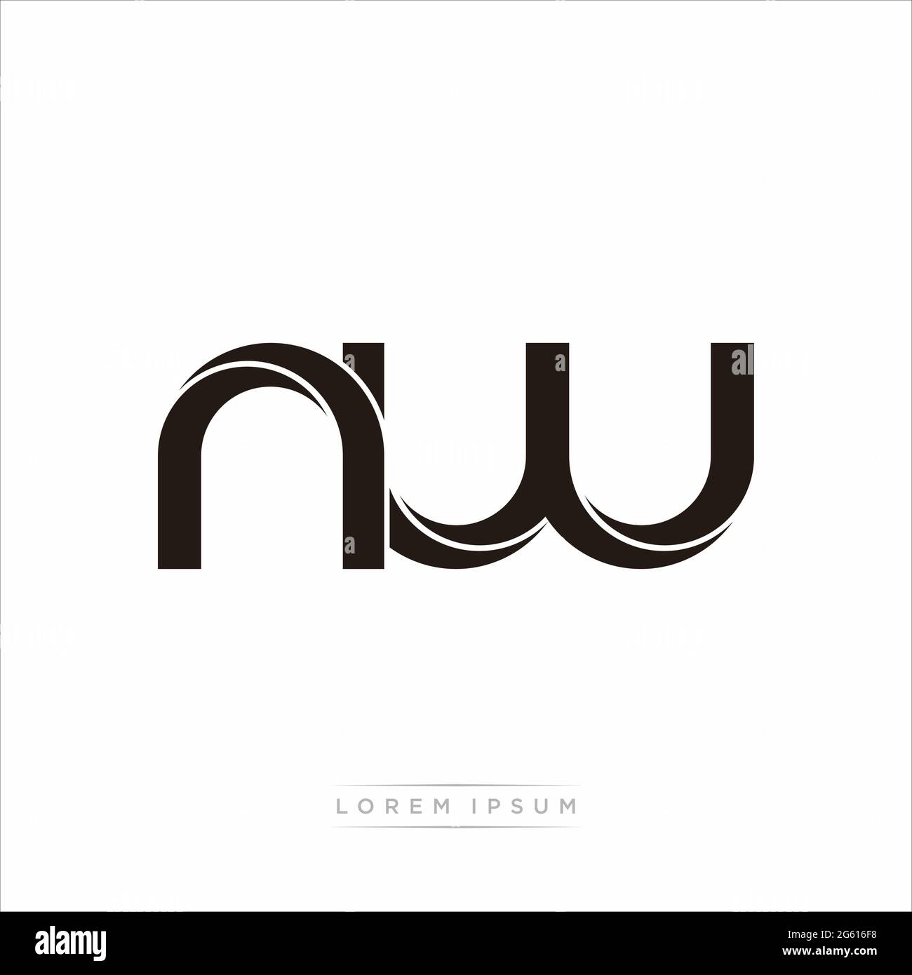 Initial Letter Split Lowercase Modern Monogram linked outline rounded logo isolated on white ...