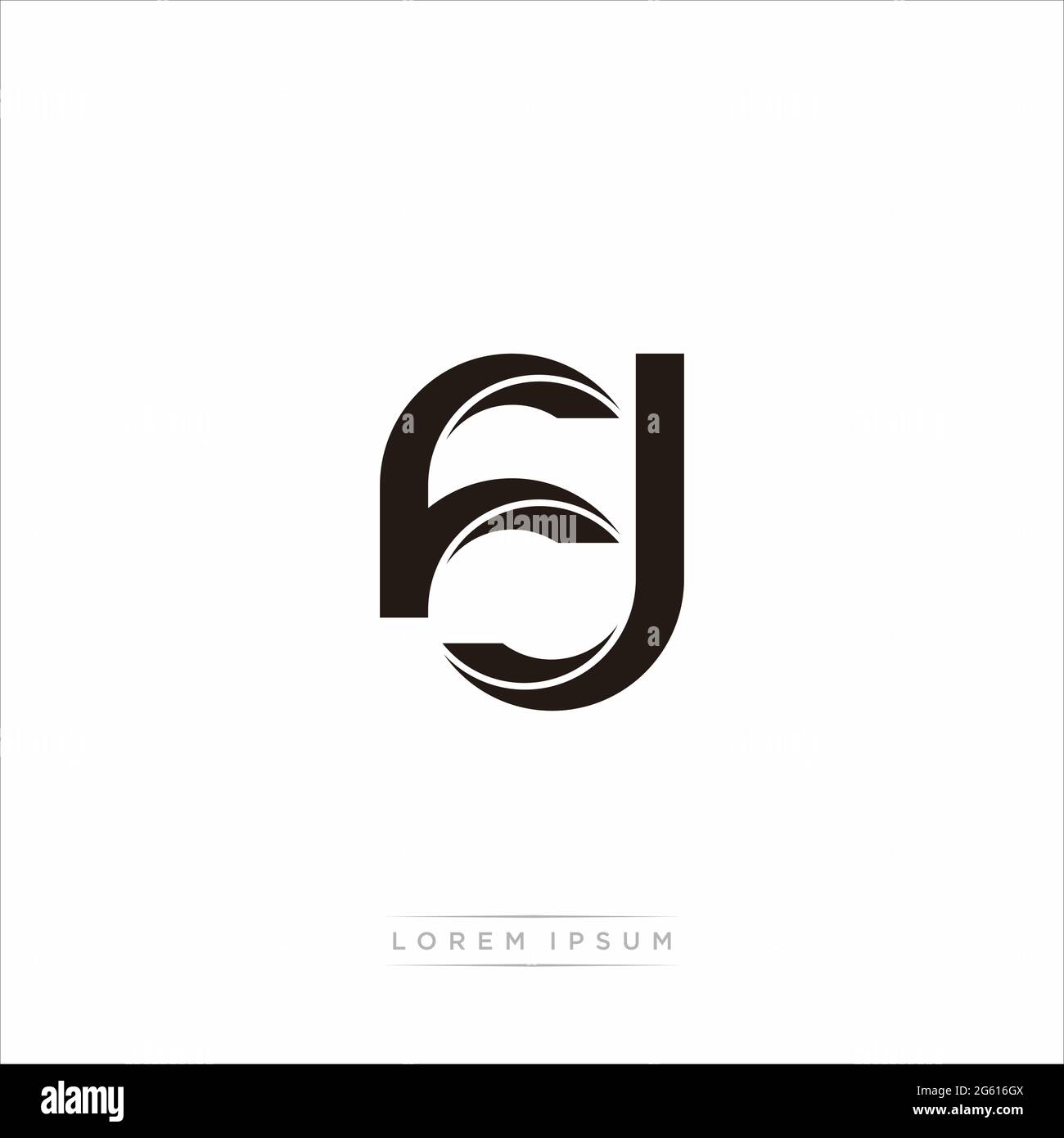 Initial Letter Split Lowercase Modern Monogram linked outline rounded ...
