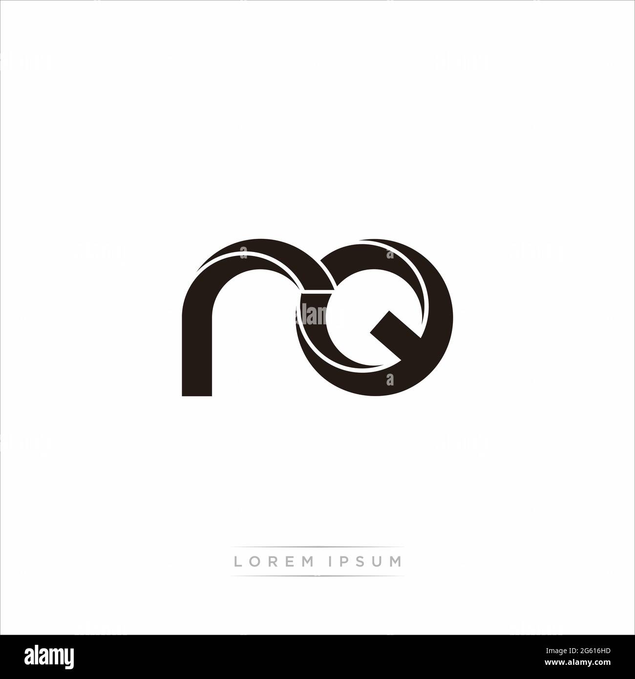 Initial Letter Split Lowercase Modern Monogram linked outline rounded ...