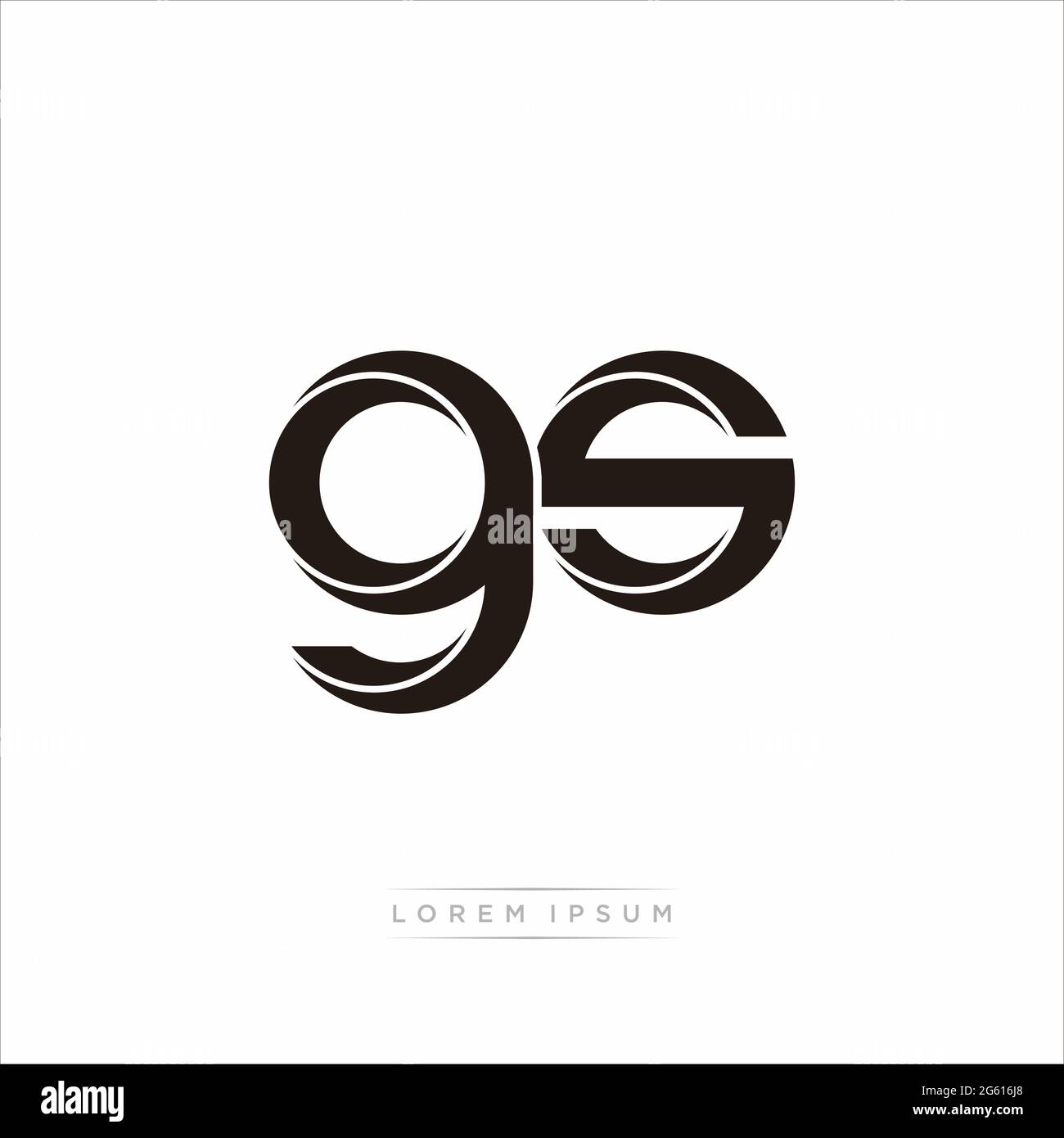 Initial Letter Split Lowercase Modern Monogram linked outline rounded logo isolated on white ...