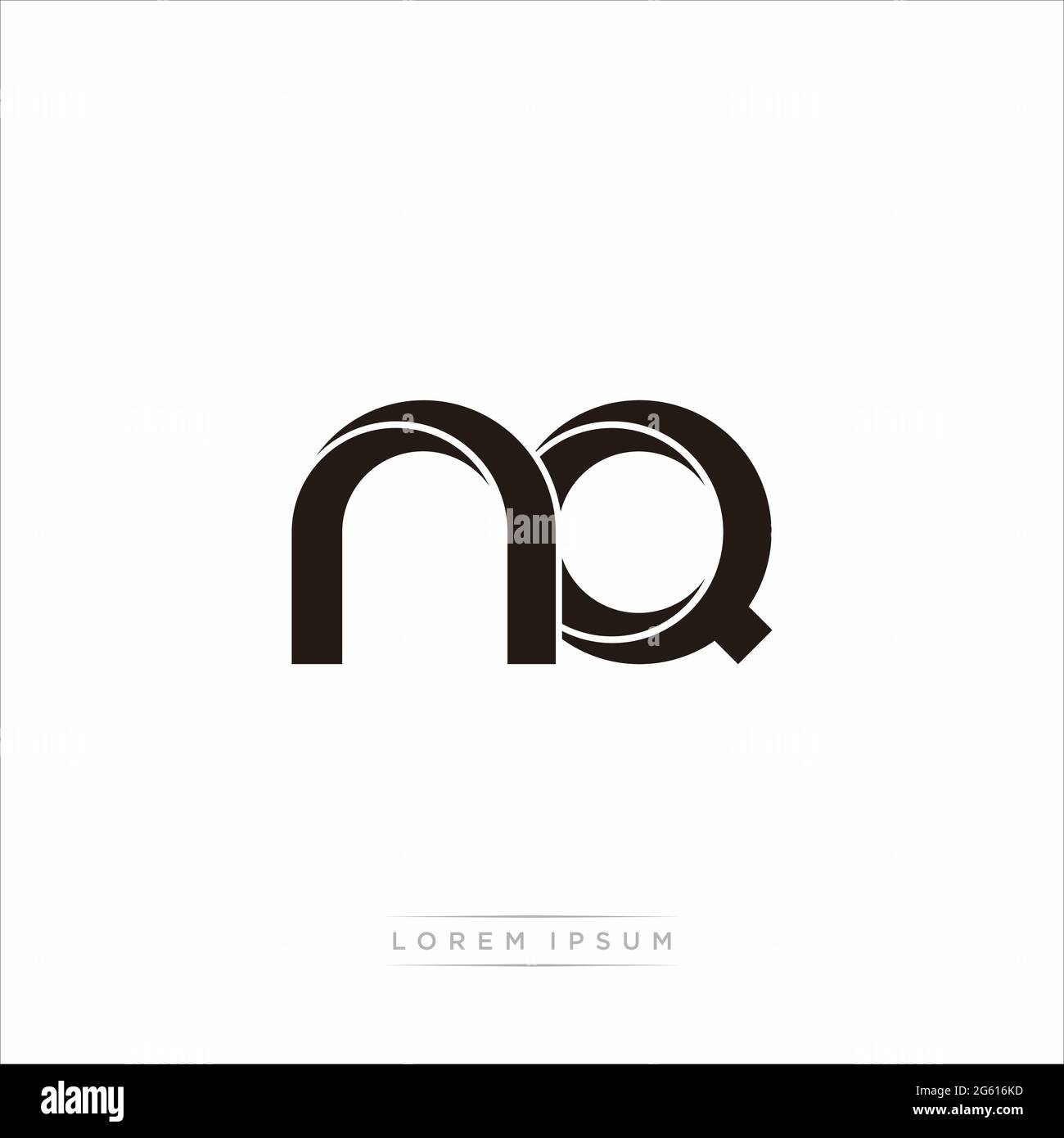 Initial Letter Split Lowercase Modern Monogram linked outline rounded logo isolated on white ...