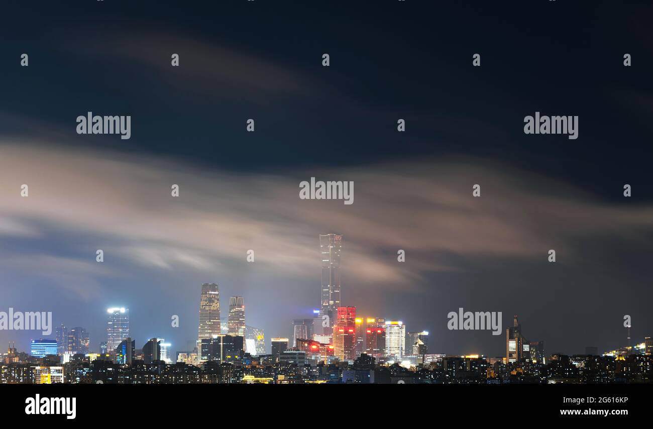 Beijing skyline night hi-res stock photography and images - Alamy