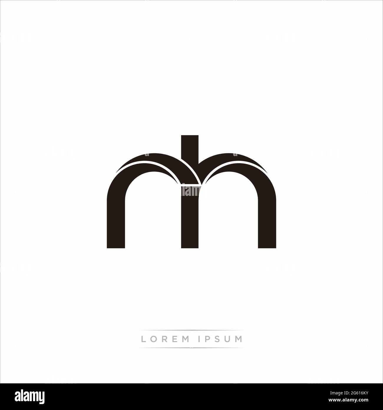Initial Letter Split Lowercase Modern Monogram linked outline rounded logo isolated on white ...