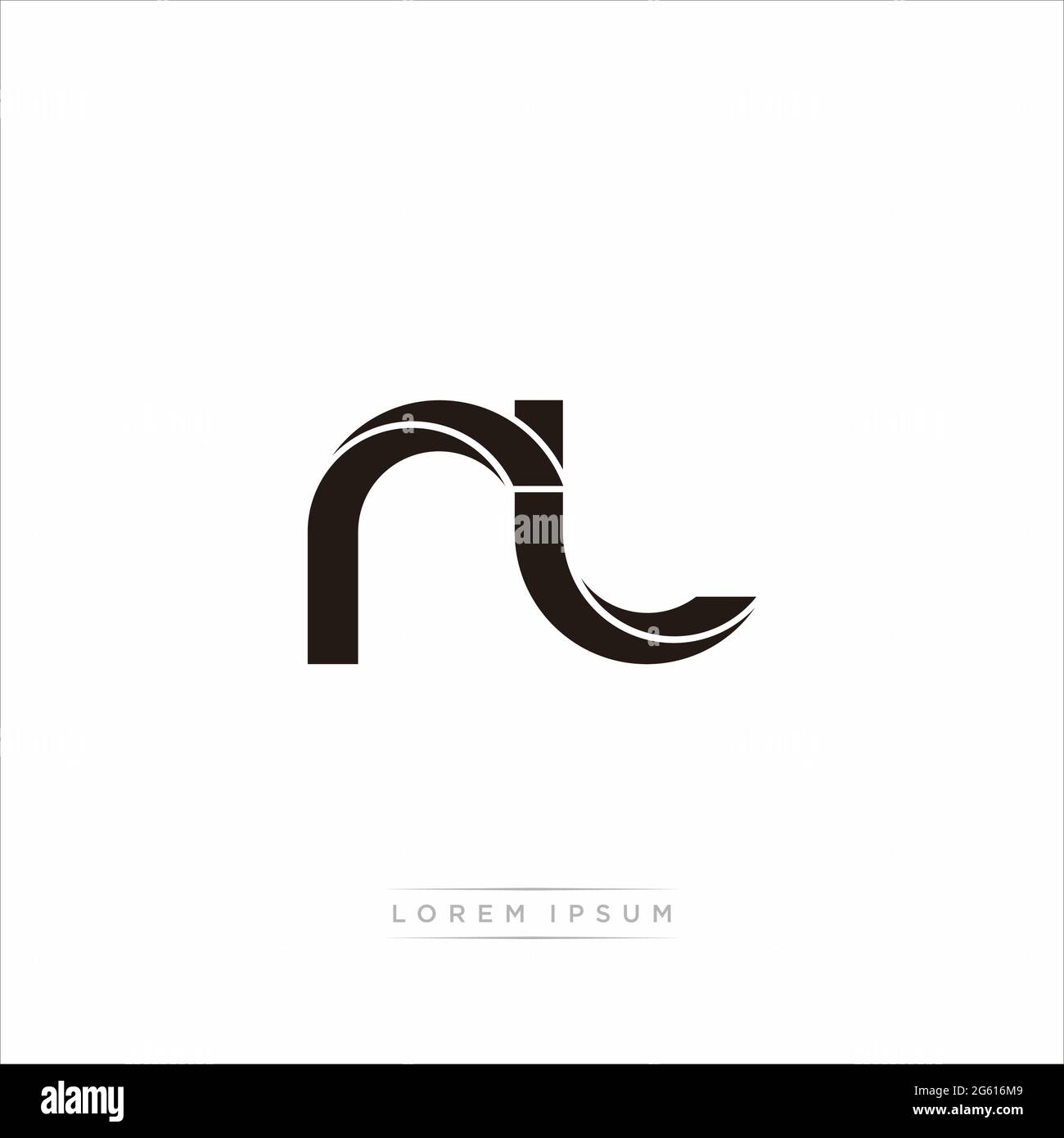 Initial Letter Split Lowercase Modern Monogram linked outline rounded logo isolated on white ...