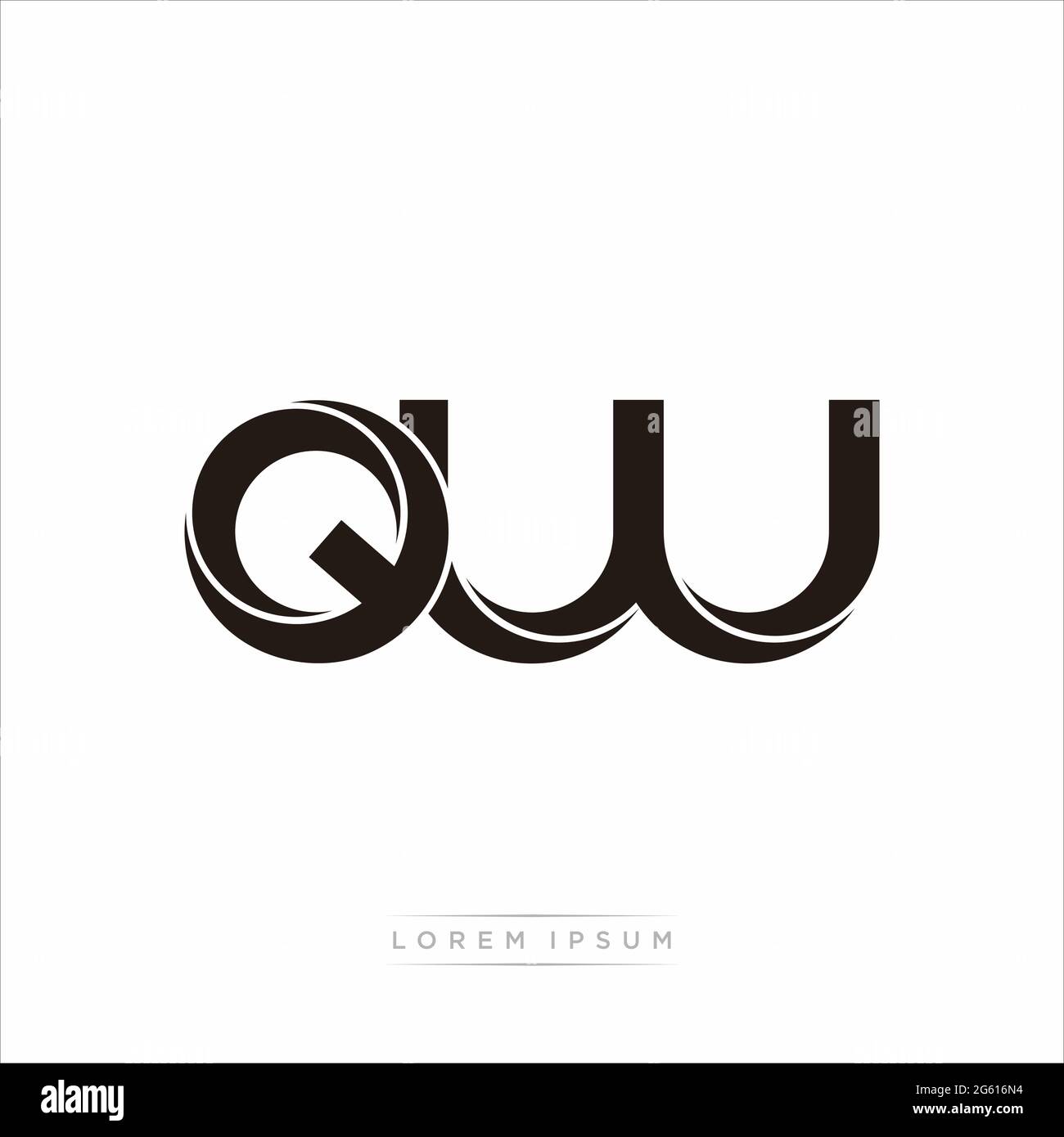 Initial Letter Split Lowercase Modern Monogram linked outline rounded ...