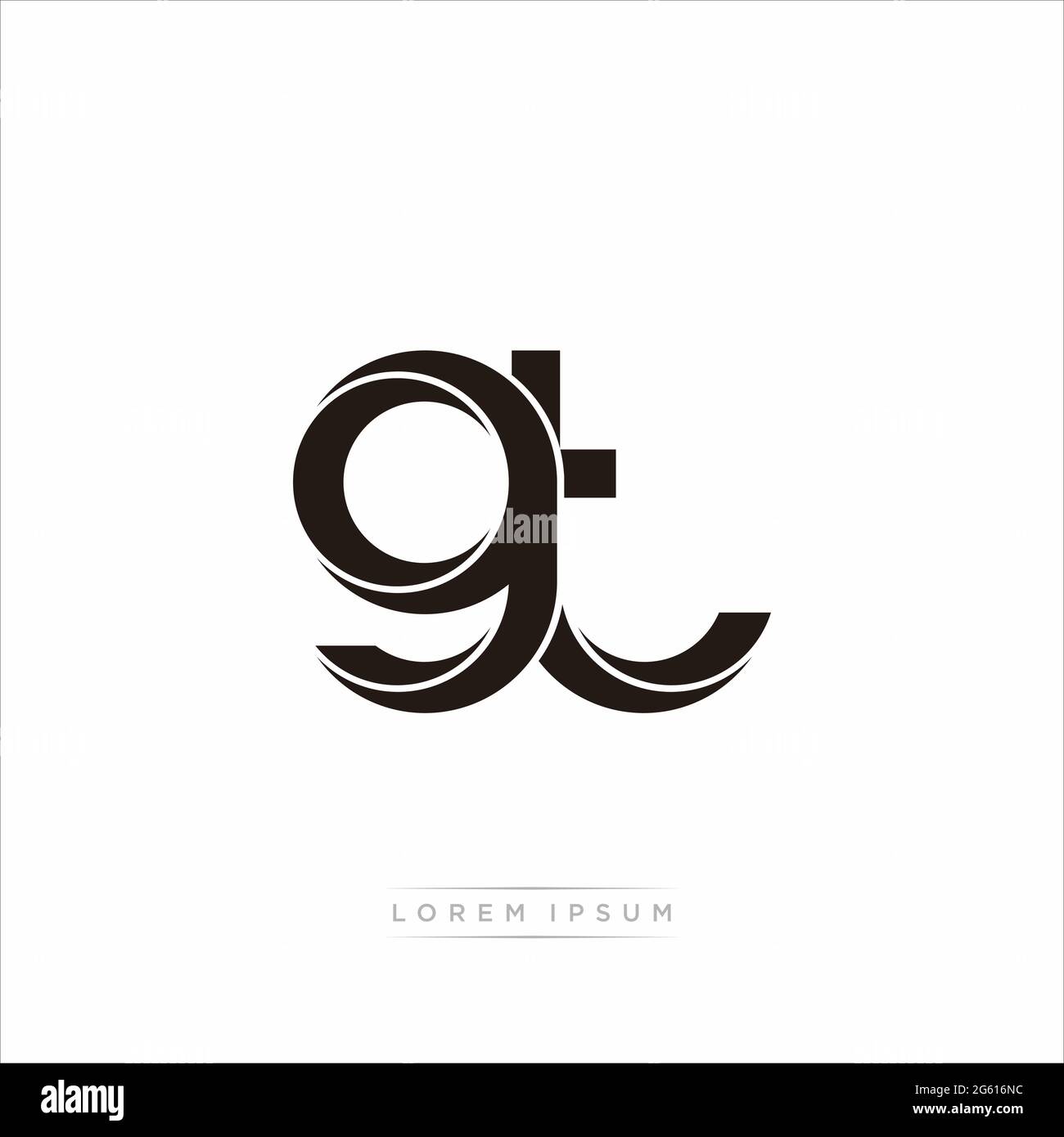 Initial Letter Split Lowercase Modern Monogram linked outline rounded logo isolated on white ...
