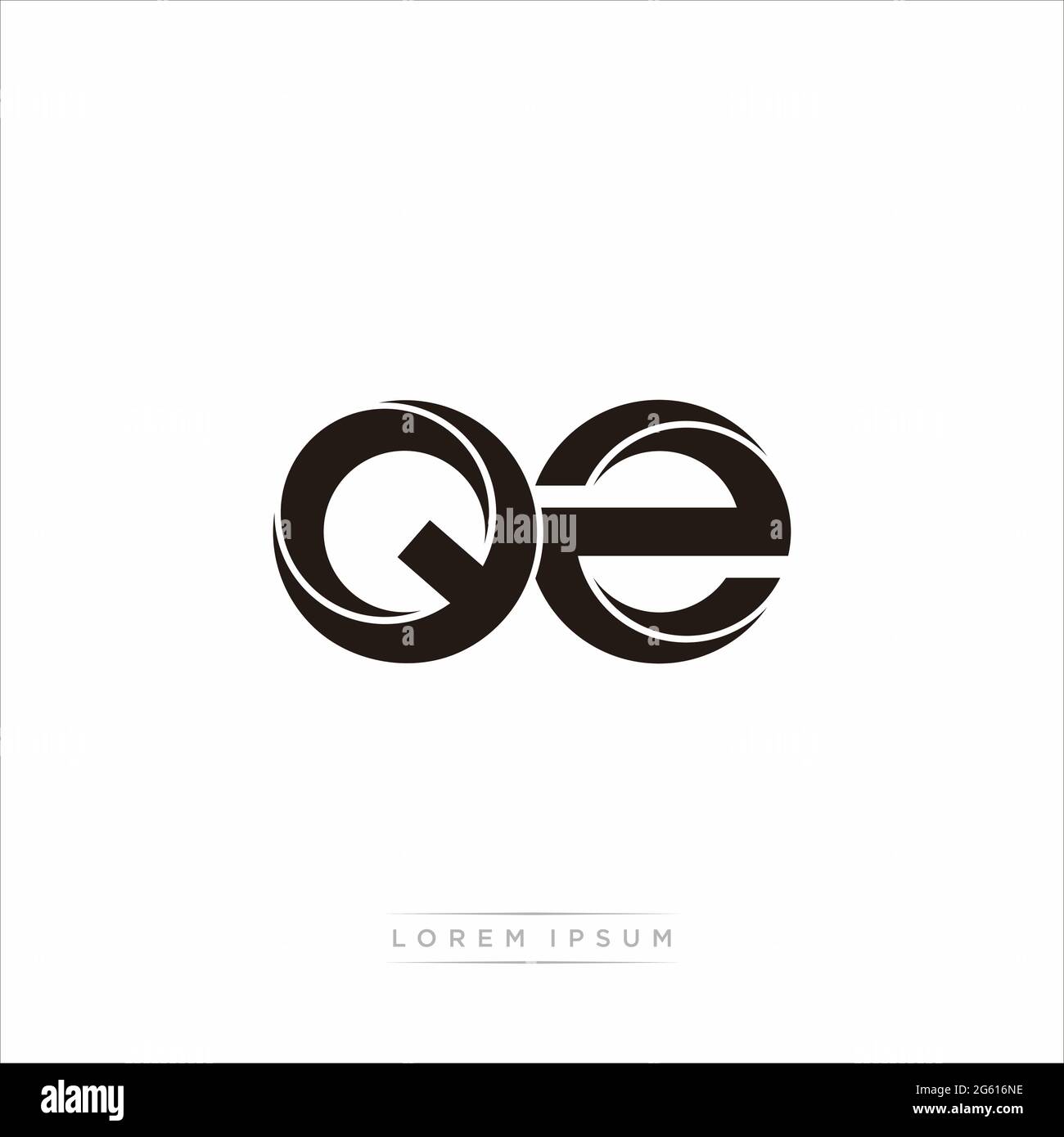 Initial Letter Split Lowercase Modern Monogram linked outline rounded logo isolated on white ...