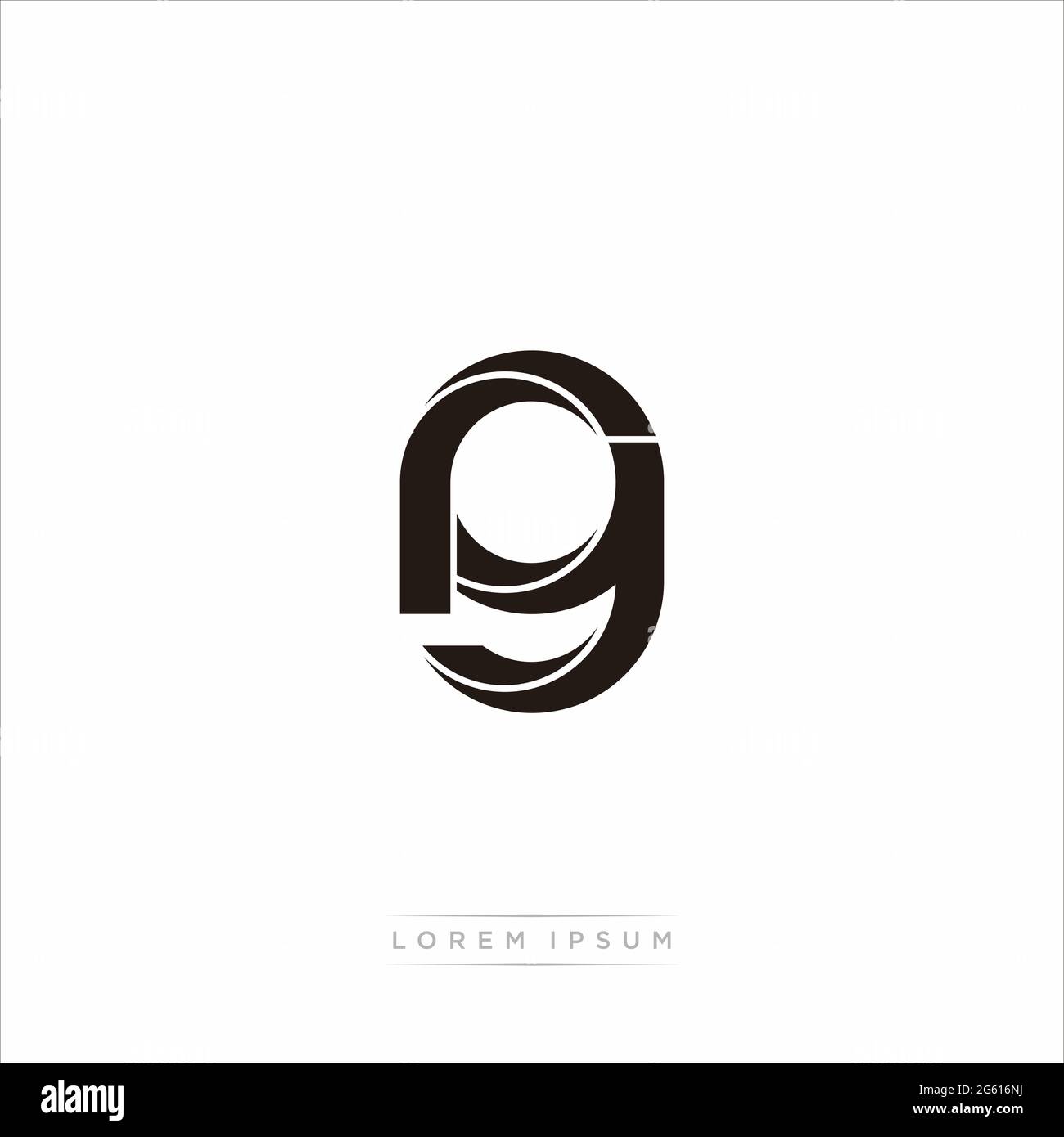 Initial Letter Split Lowercase Modern Monogram linked outline rounded logo isolated on white ...