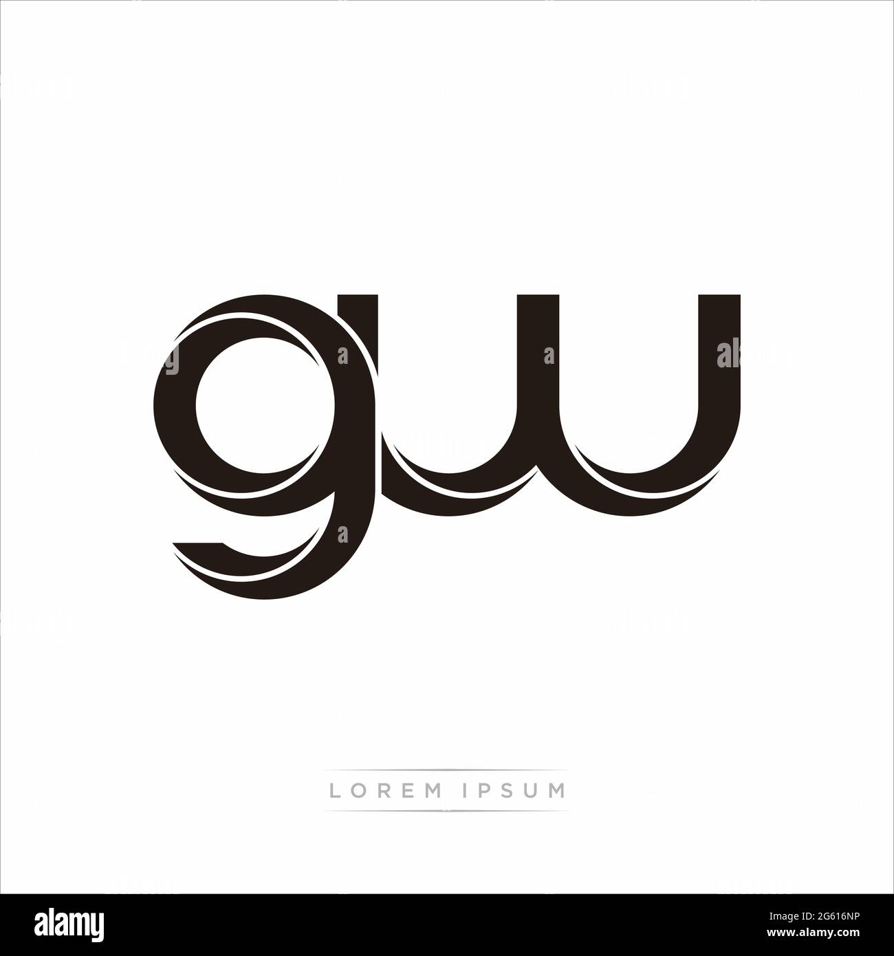Initial Letter Split Lowercase Modern Monogram linked outline rounded logo isolated on white ...