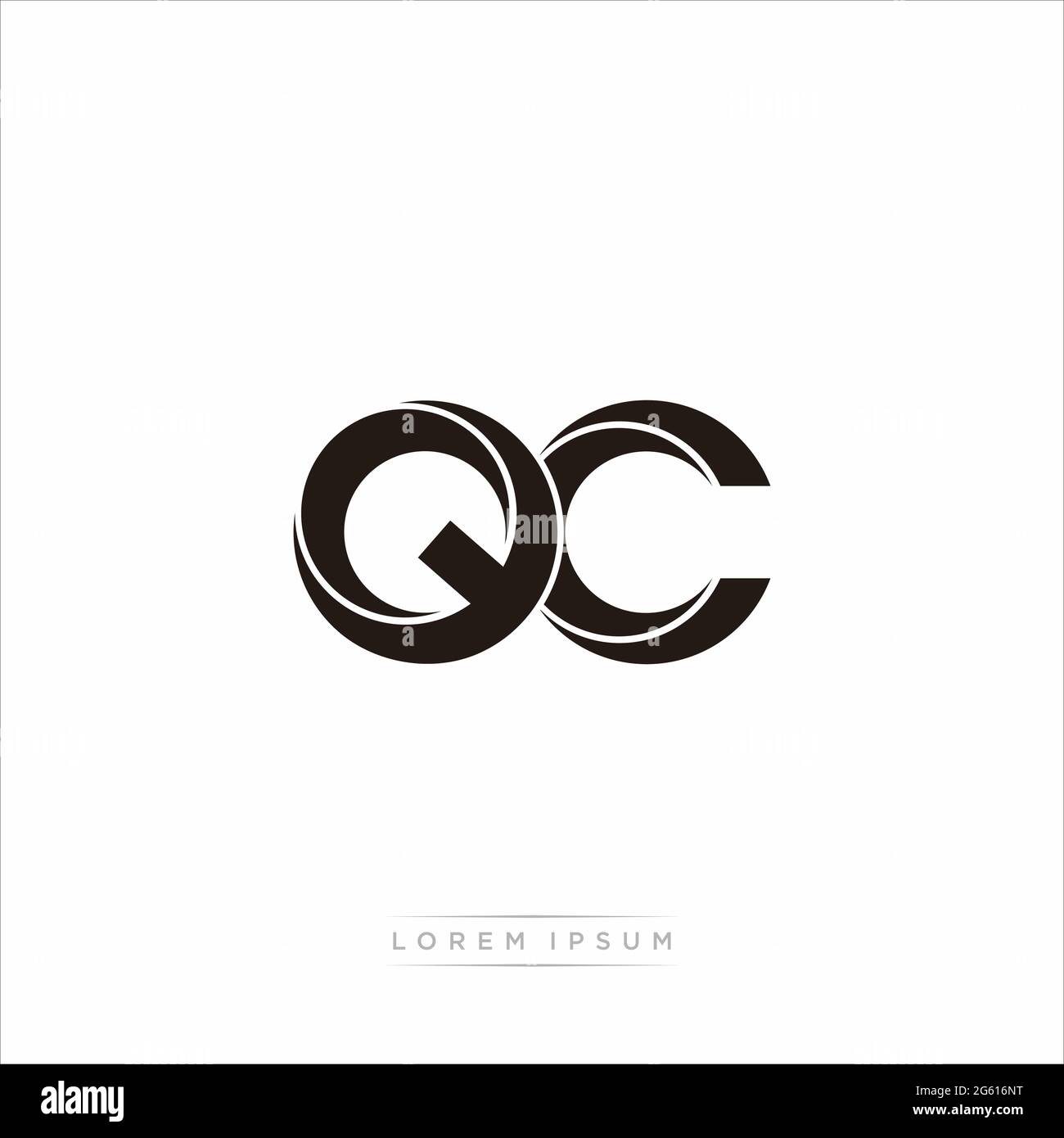 Initial Letter Split Lowercase Modern Monogram linked outline rounded logo isolated on white ...