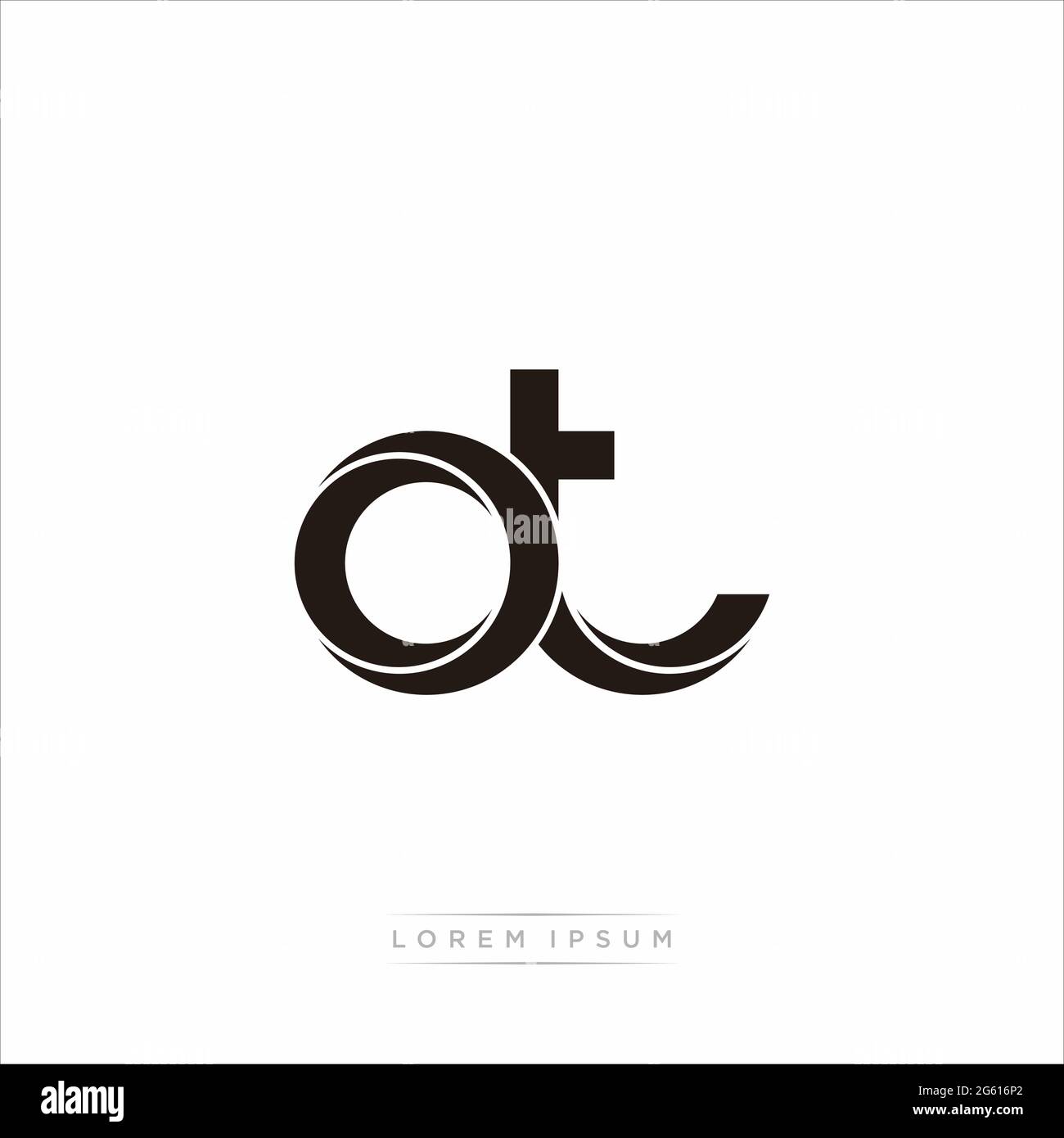 Initial Letter Split Lowercase Modern Monogram linked outline rounded logo isolated on white ...