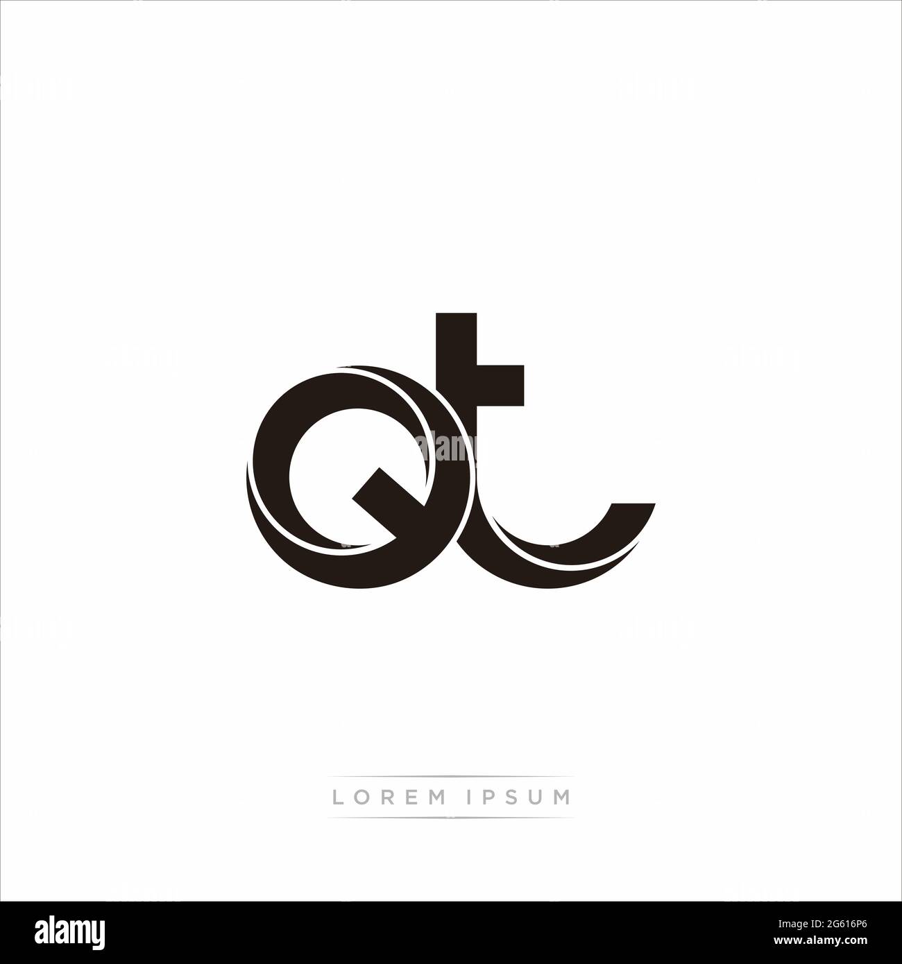 Initial Letter Split Lowercase Modern Monogram linked outline rounded ...