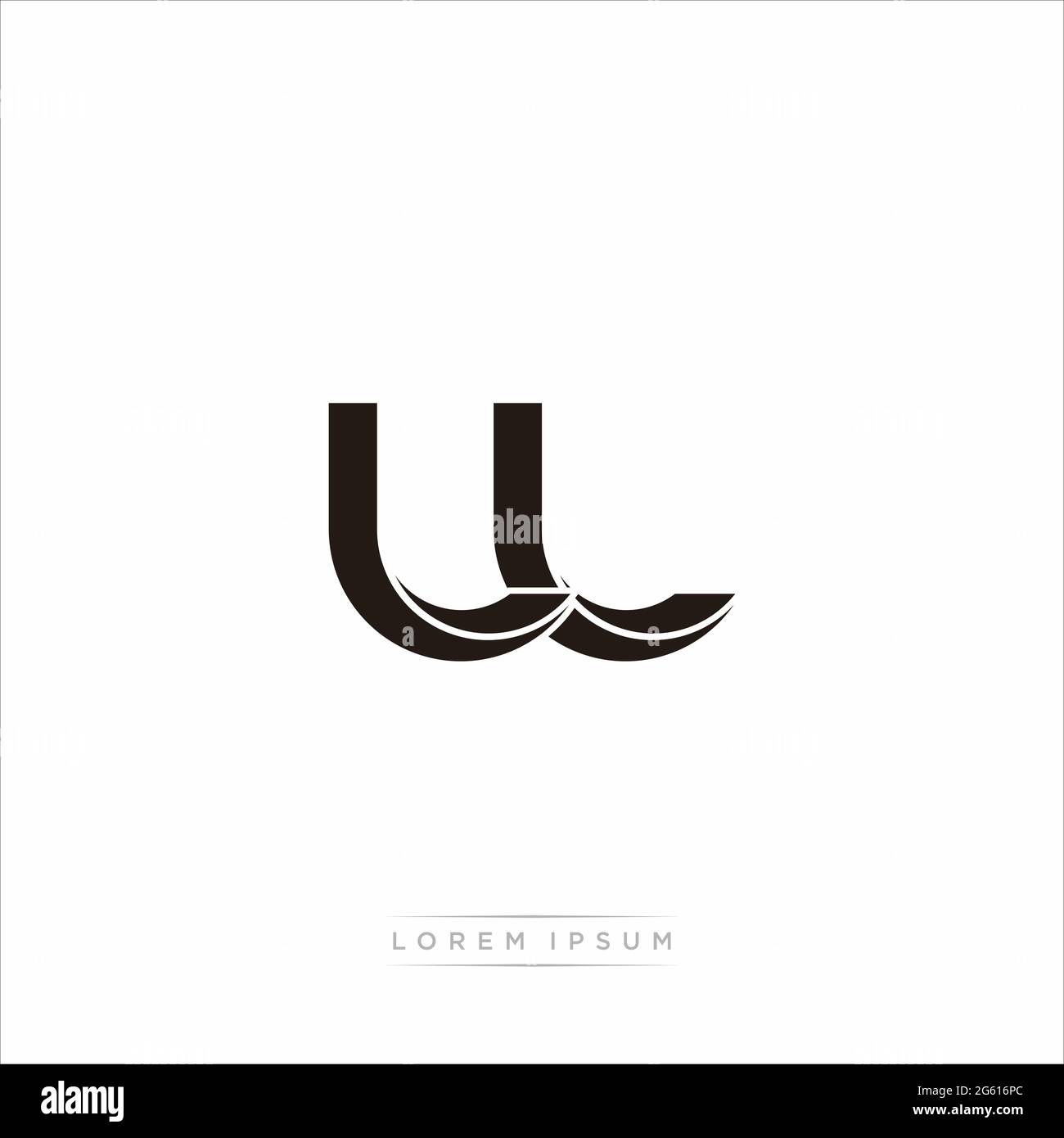 Initial Letter Split Lowercase Modern Monogram linked outline rounded logo isolated on white ...