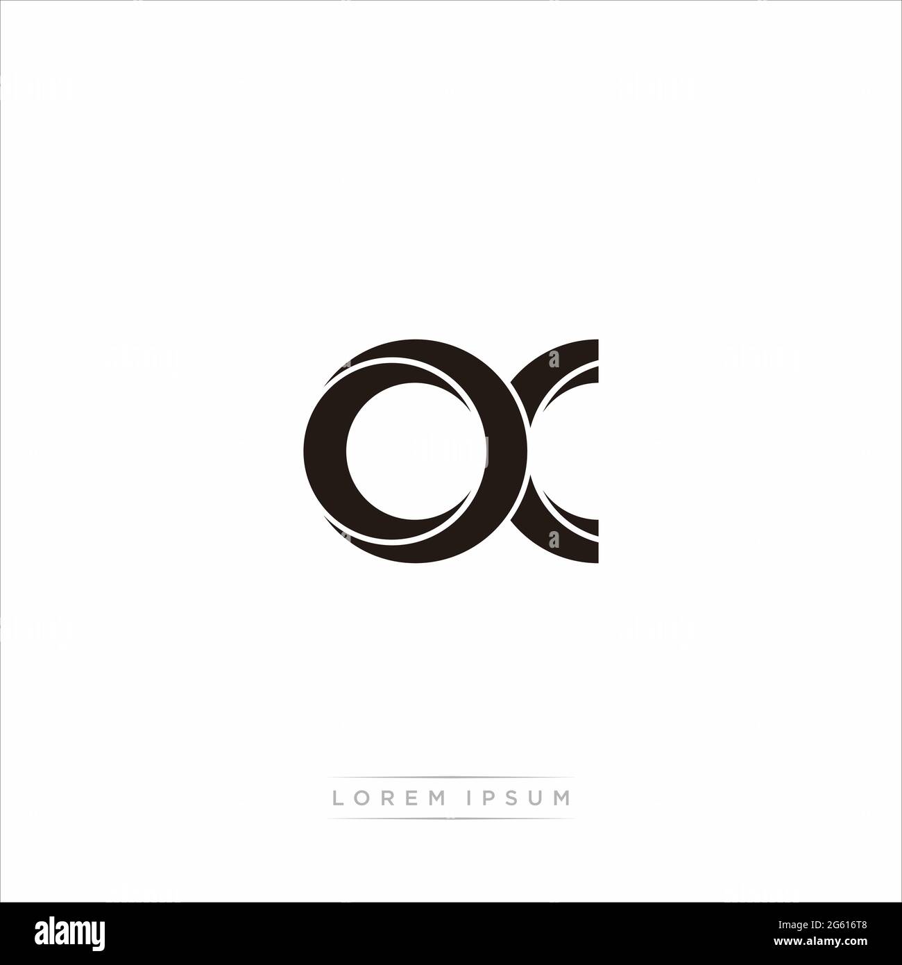 Initial Letter Split Lowercase Modern Monogram linked outline rounded ...