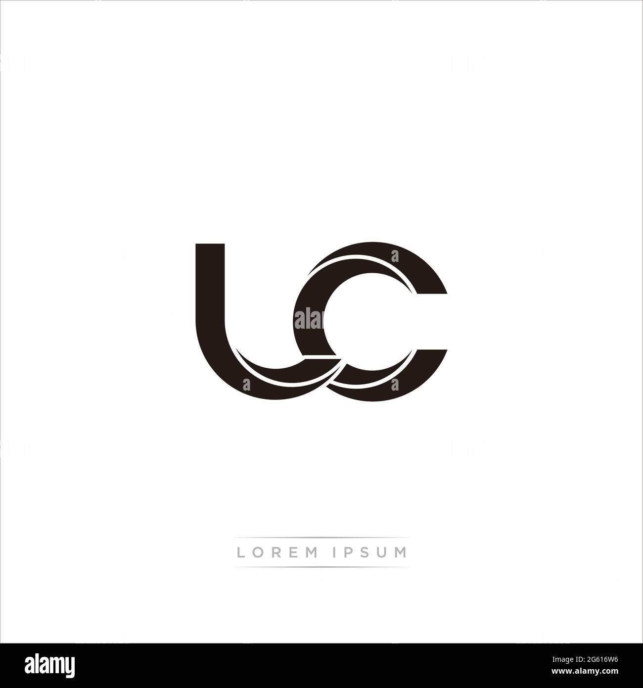 Initial Letter Split Lowercase Modern Monogram linked outline rounded logo isolated on white ...