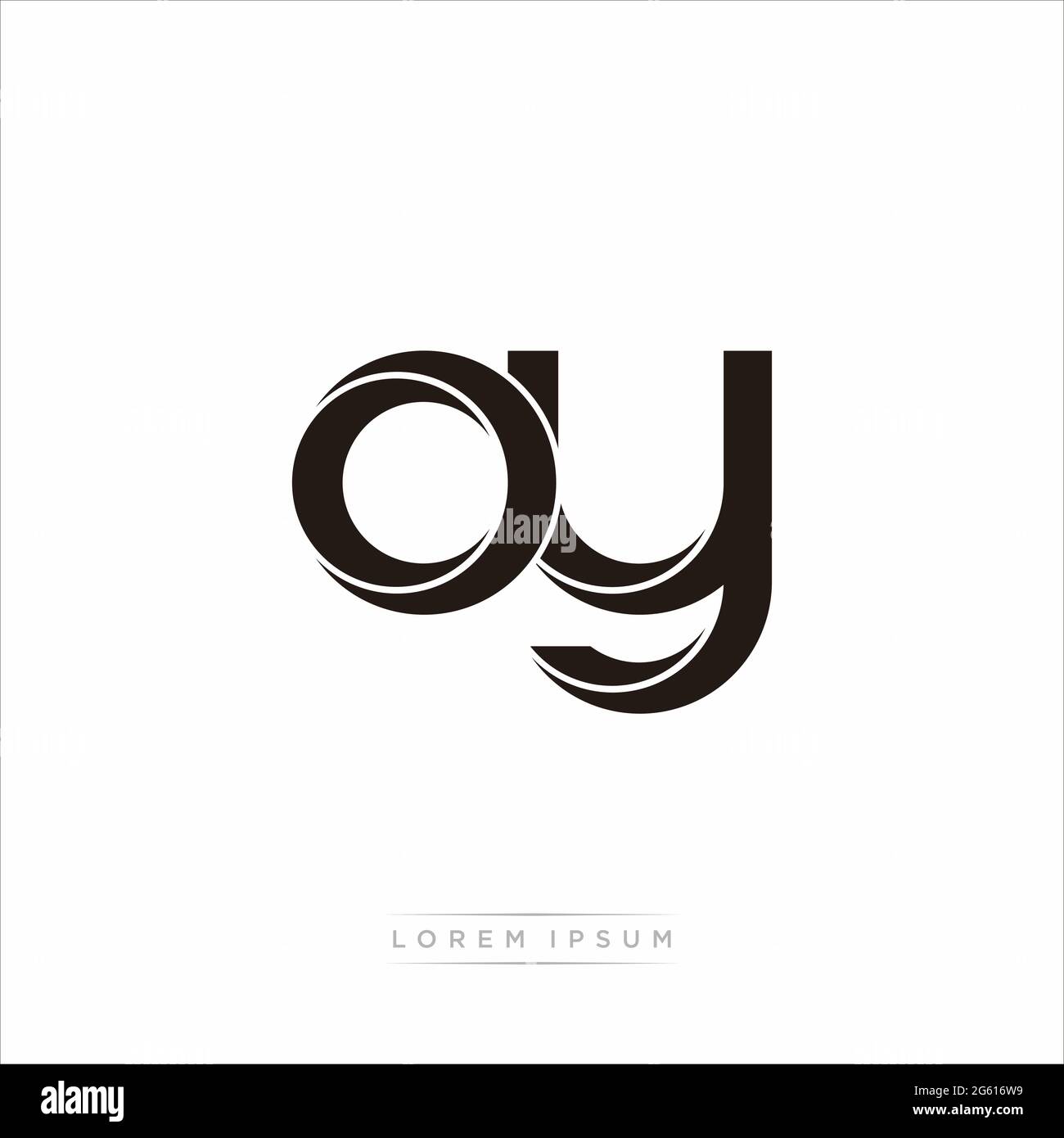 Initial Letter Split Lowercase Modern Monogram linked outline rounded logo isolated on white ...