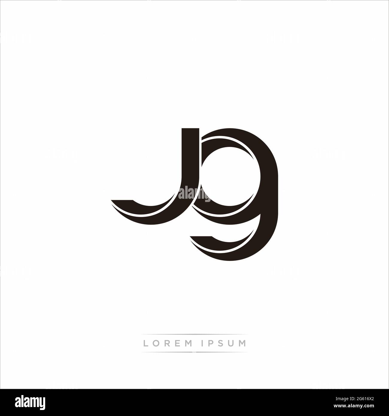 Initial Letter Split Lowercase Modern Monogram linked outline rounded logo isolated on white ...