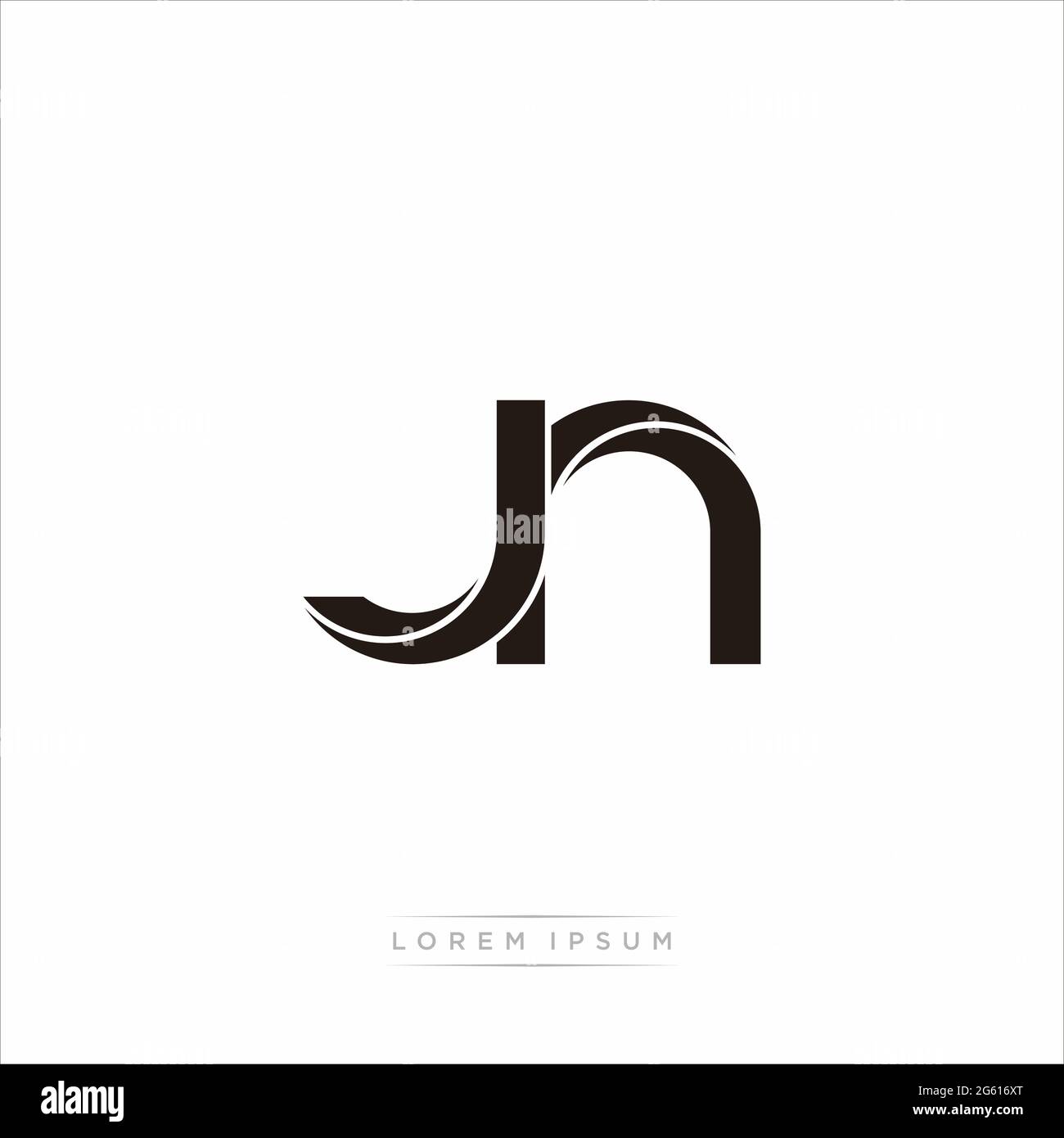 Initial Letter Split Lowercase Modern Monogram linked outline rounded logo isolated on white ...