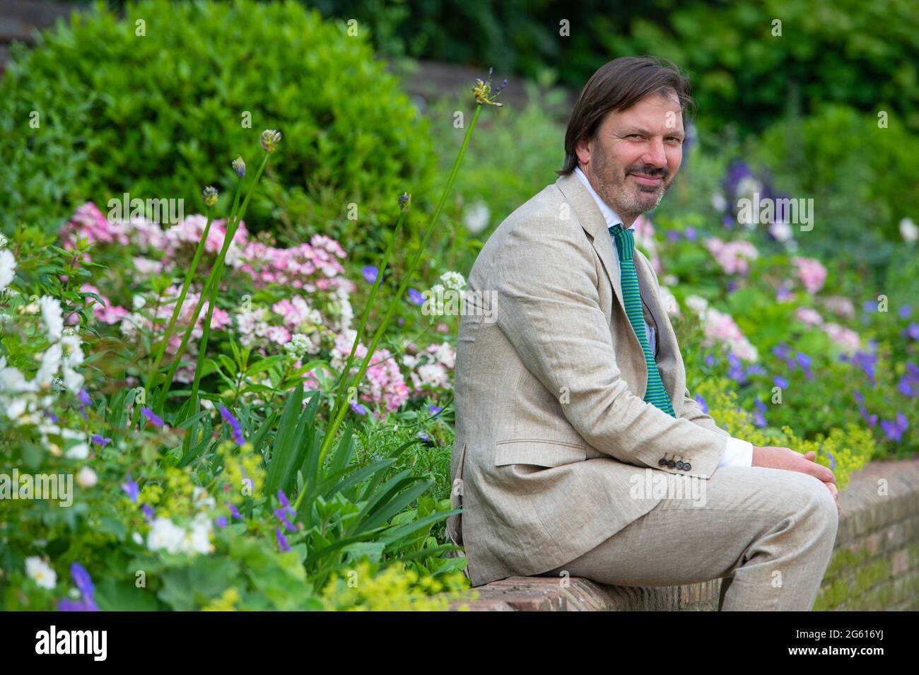 Garden designer Pip Morrison in the Sunken Garden at Kensington Palace ...