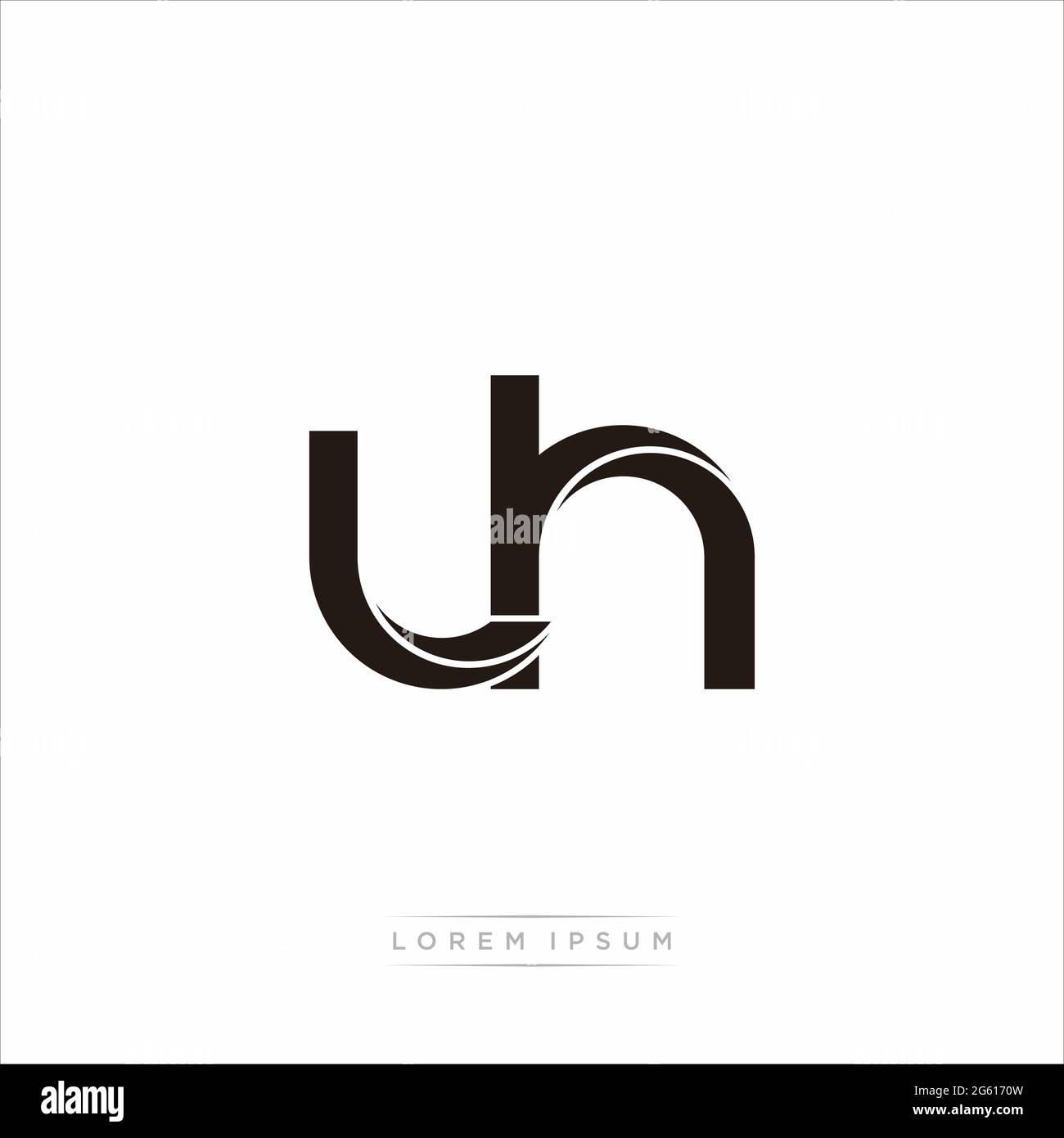 Initial Letter Split Lowercase Modern Monogram linked outline rounded ...