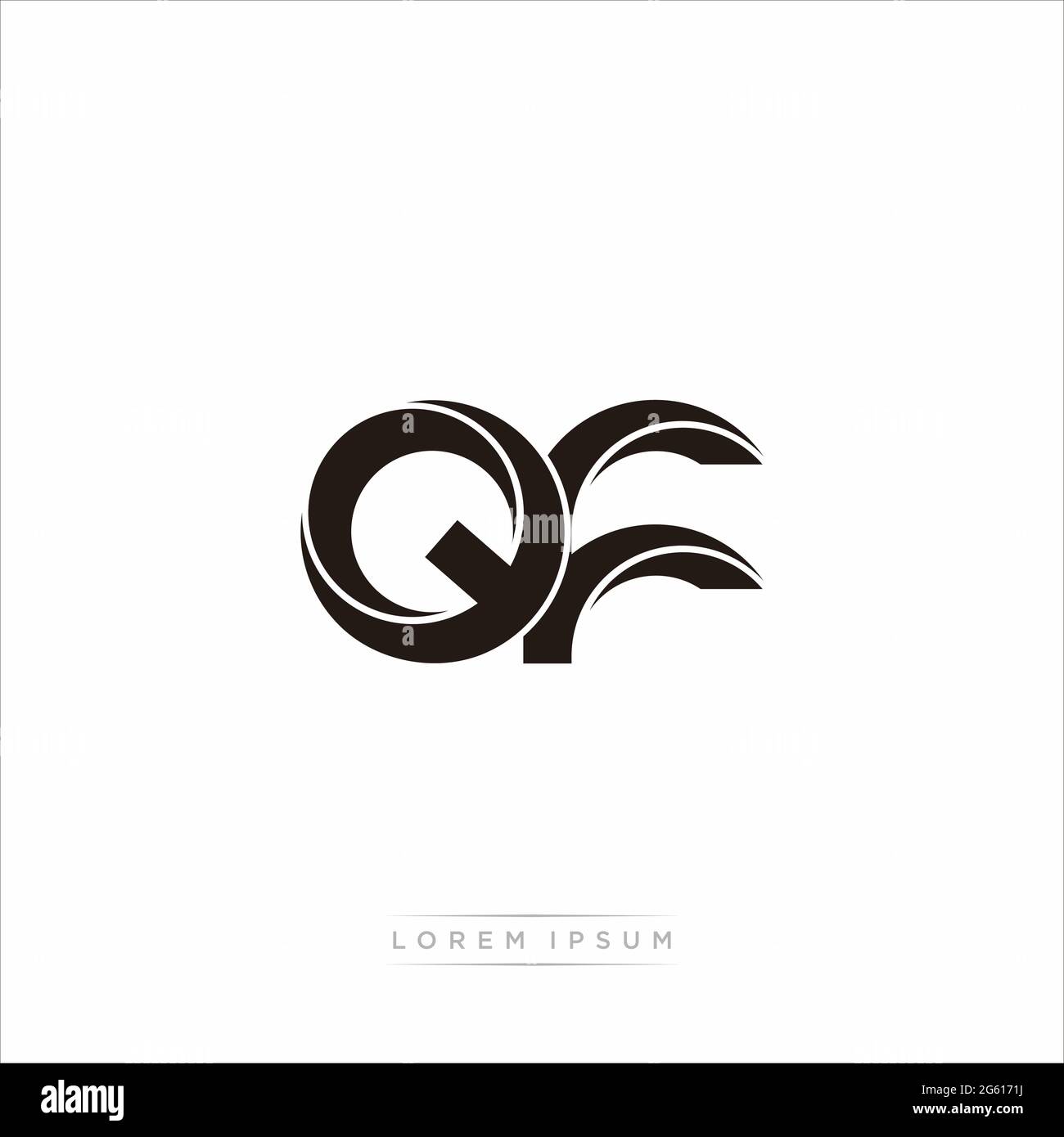 Initial Letter Split Lowercase Modern Monogram linked outline rounded logo isolated on white ...