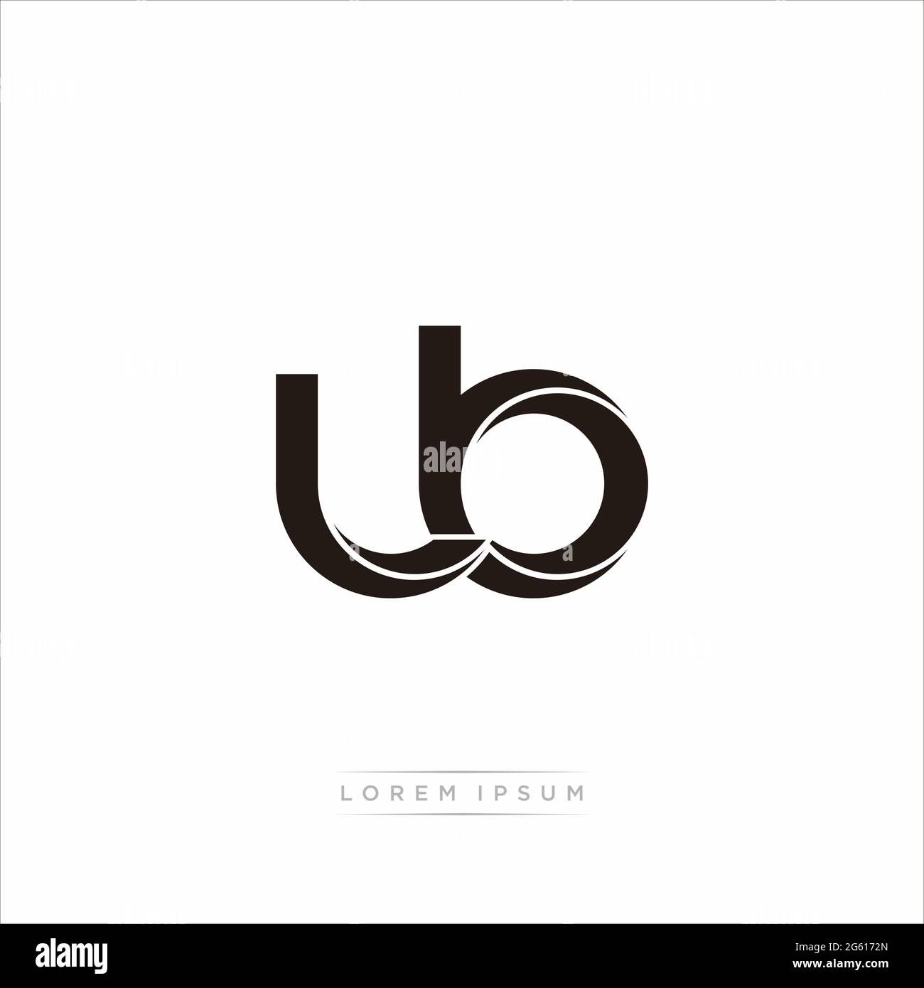 Initial Letter Split Lowercase Modern Monogram linked outline rounded logo isolated on white ...