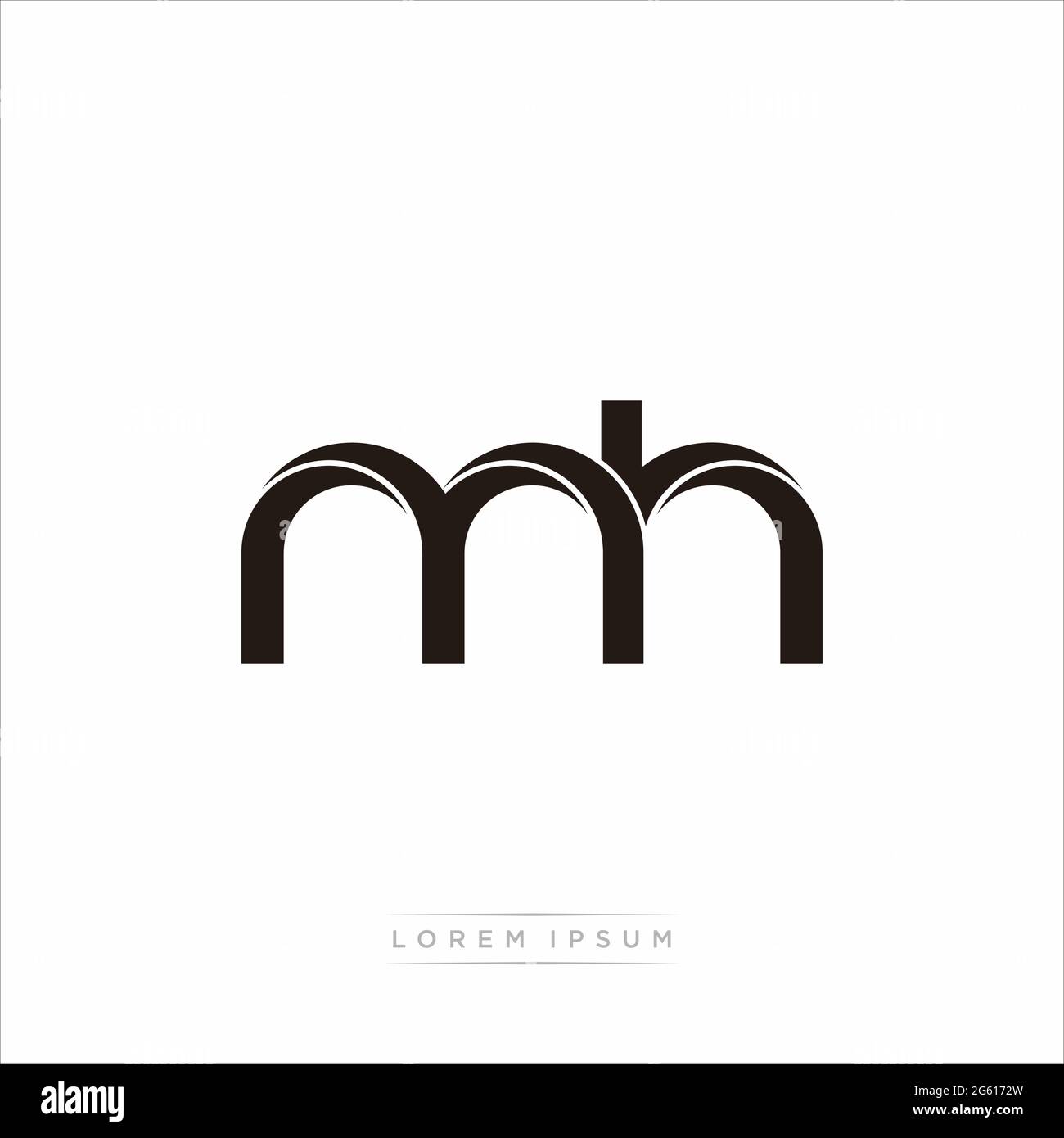 Initial Letter Split Lowercase Modern Monogram linked outline rounded logo isolated on white ...