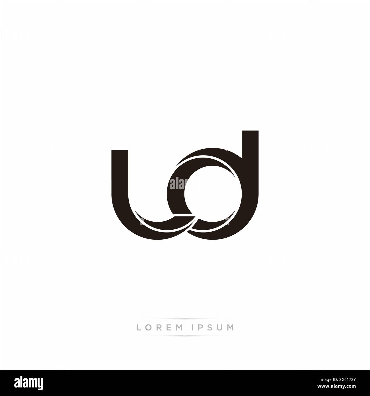 Initial Letter Split Lowercase Modern Monogram linked outline rounded logo isolated on white ...