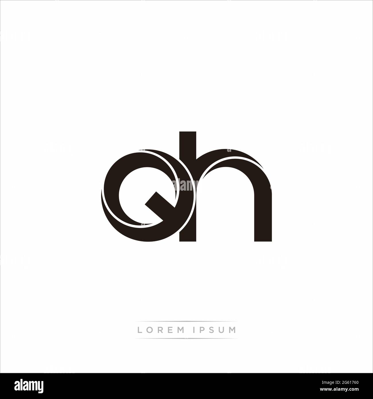 Initial Letter Split Lowercase Modern Monogram linked outline rounded logo isolated on white ...