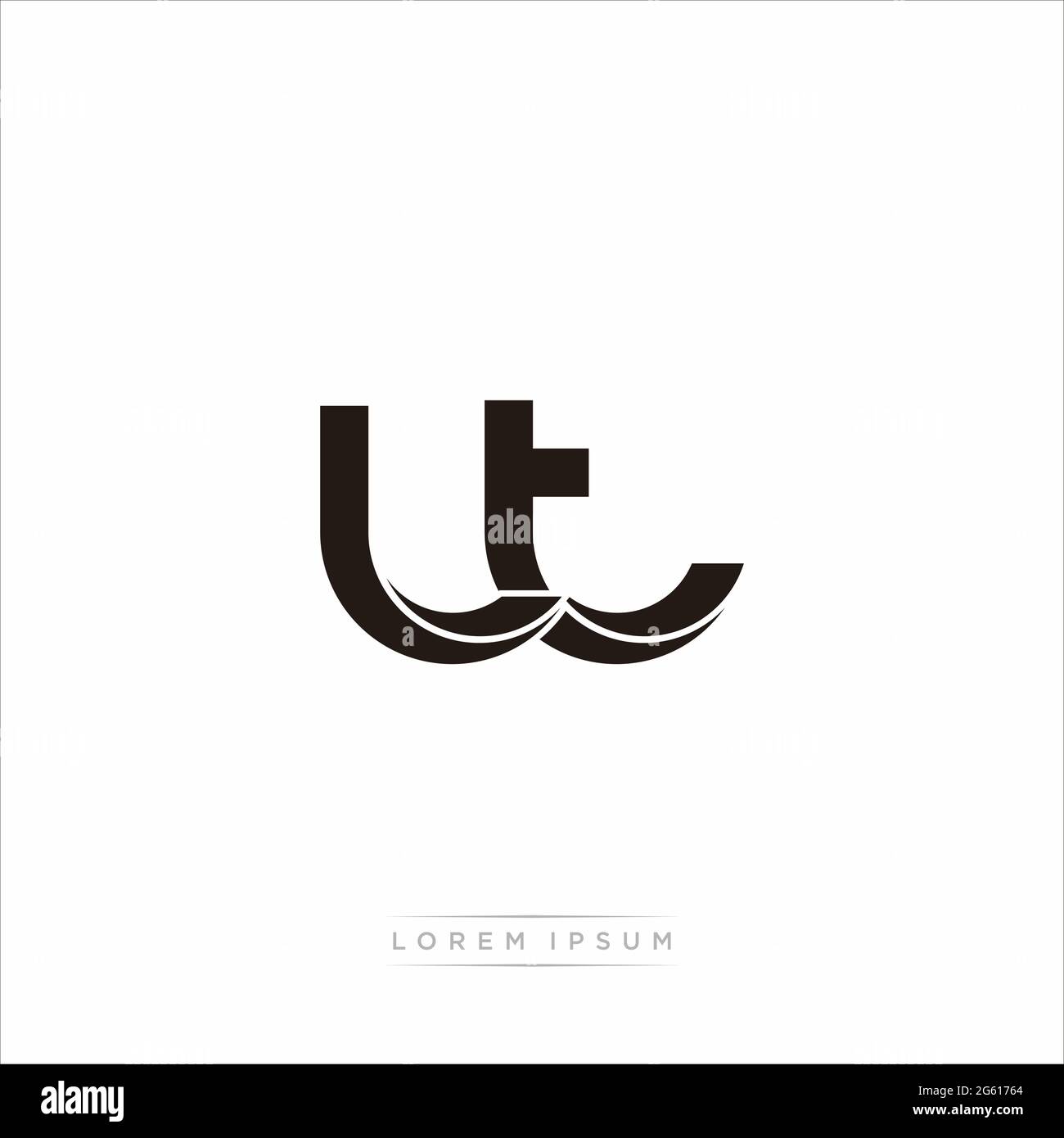 Initial Letter Split Lowercase Modern Monogram linked outline rounded ...